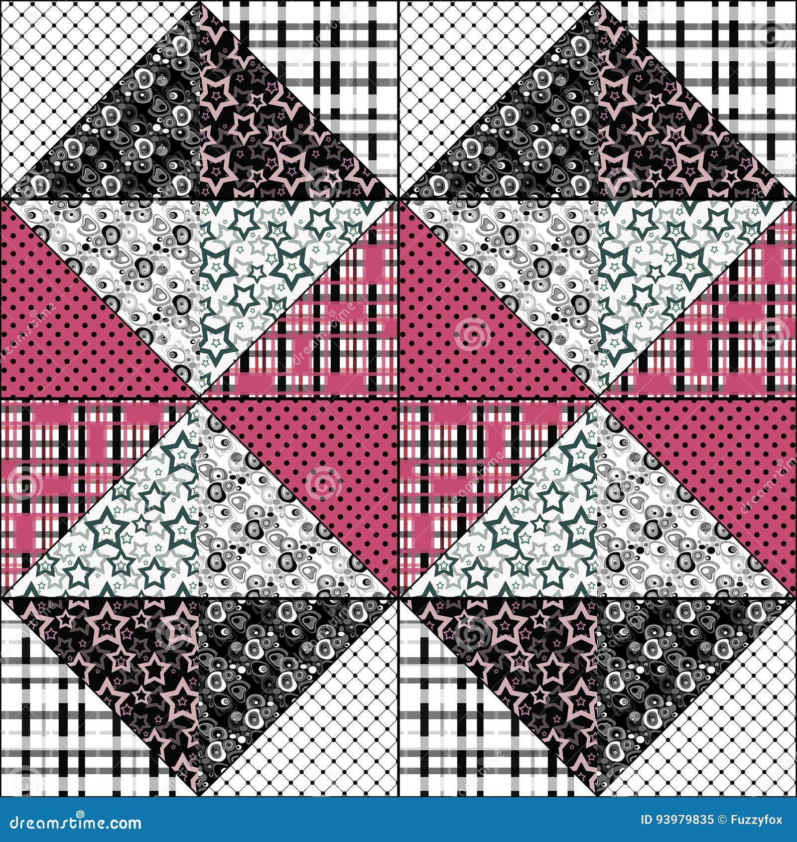 Patchwork design pattern stock illustration. Illustration of design ...
