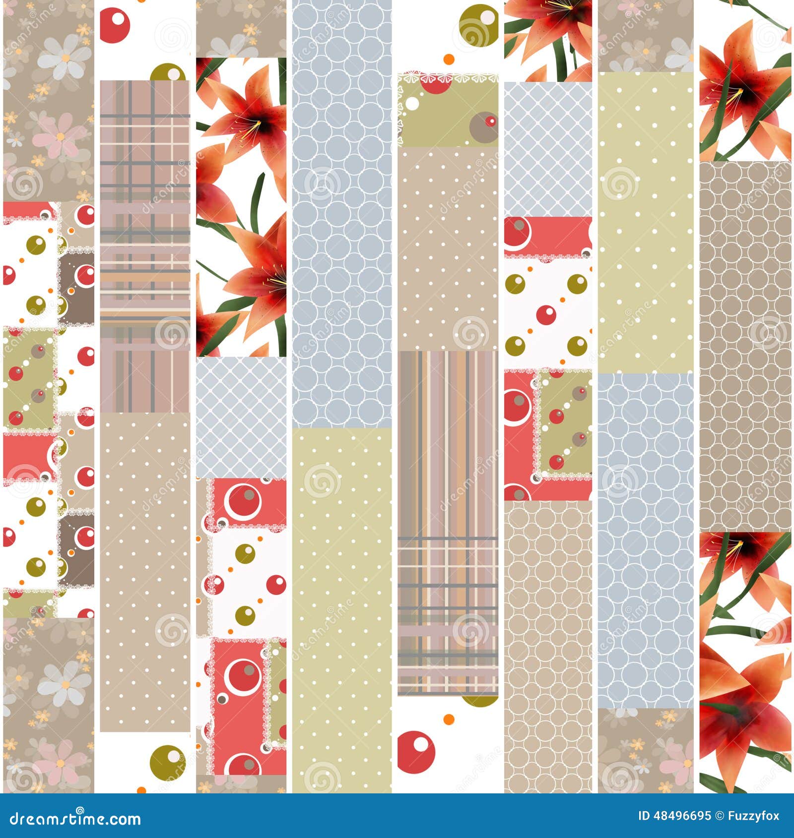 Patchwork Design Seamless Floral Pattern Ornament Background Royalty ...