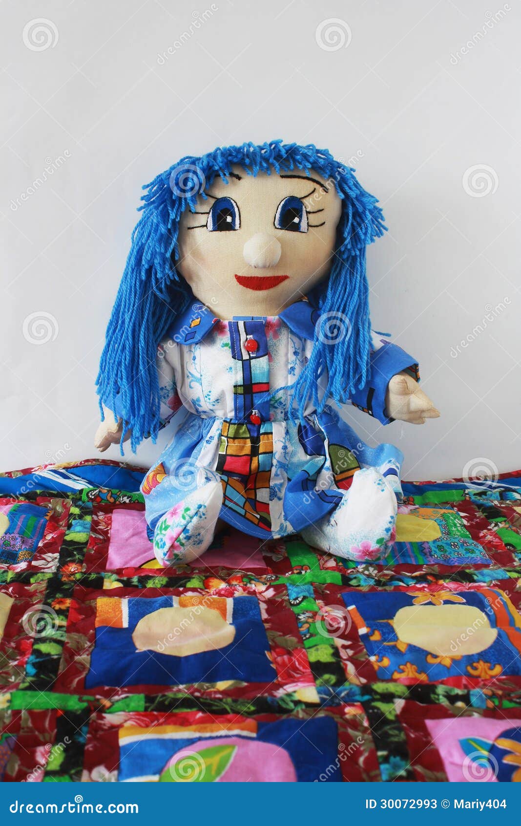 Patchwork doll quilt rug. stock image. Image of hair - 30072993