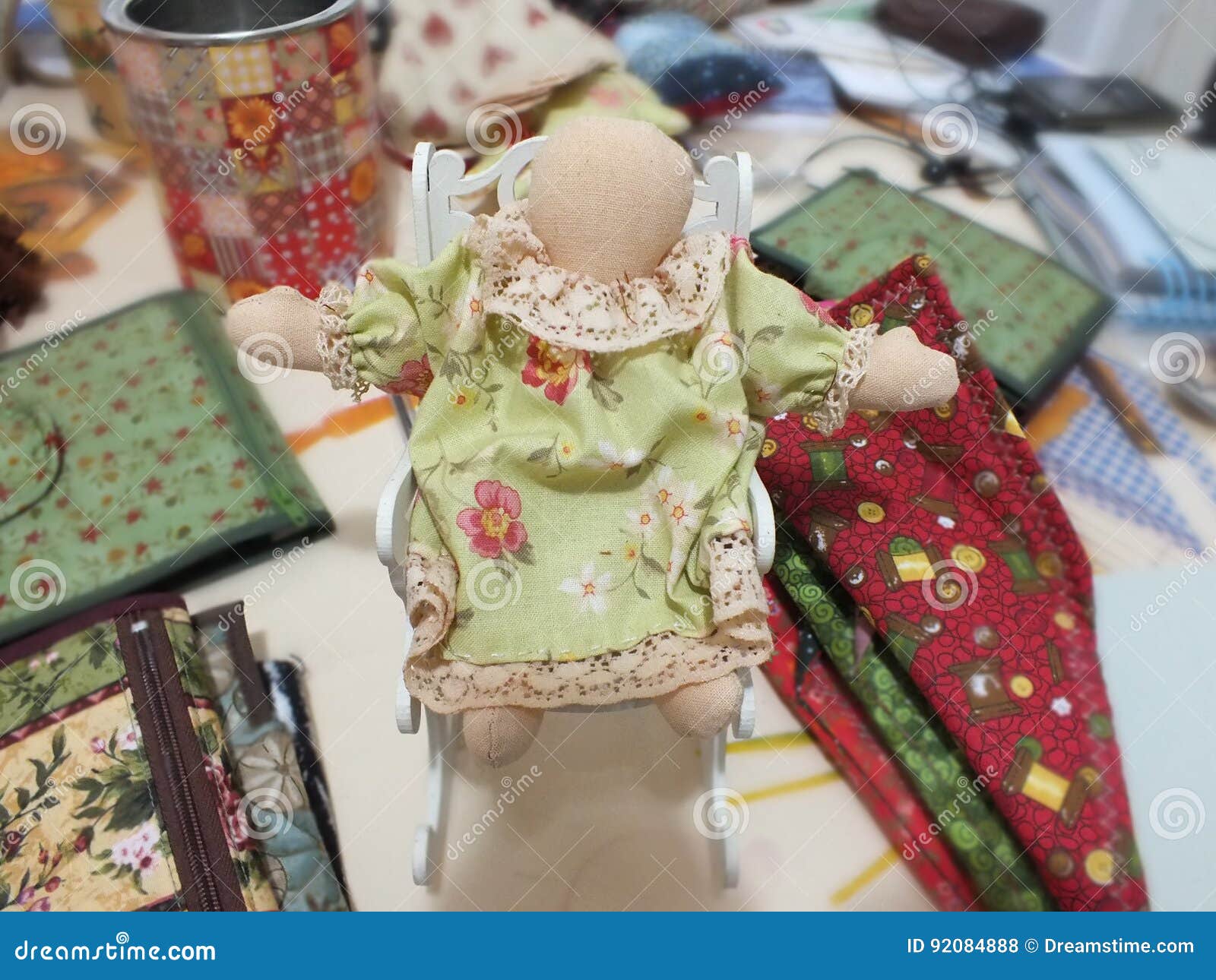 Patchwork dolls stock photo. Image of linen, bedroom - 92084888