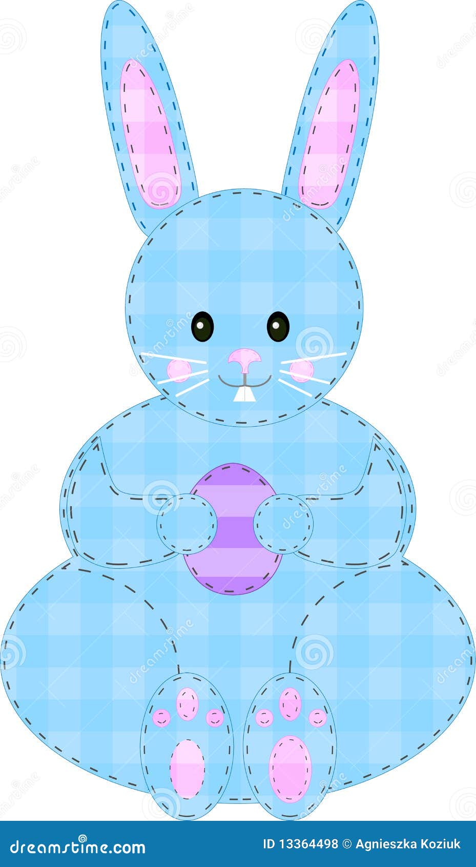 Patchwork Easter Bunny stock vector. Illustration of pink - 13364498