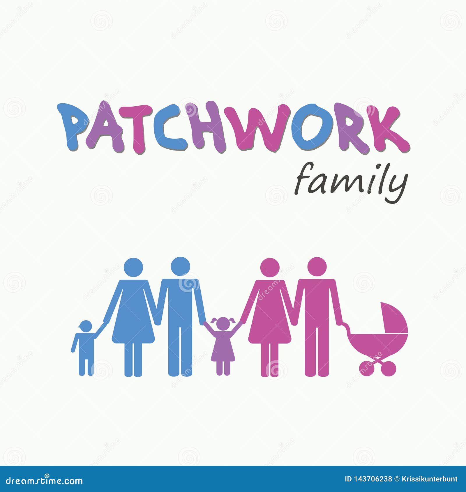 Big Patchwork Family Concept Pictogram Vector Illustration ...