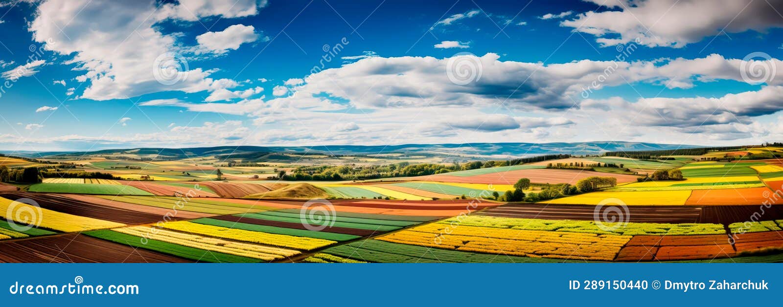 Patchwork Fields in a Rural Landscape with Different Crops and Colors ...