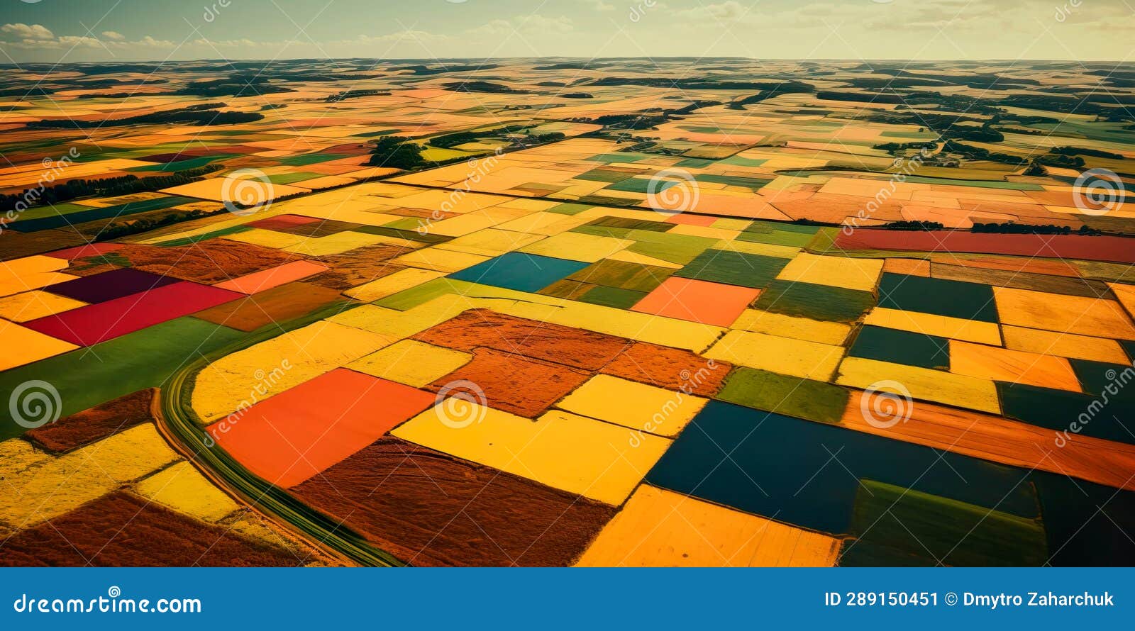 Patchwork Fields in a Rural Landscape with Different Crops and Colors ...