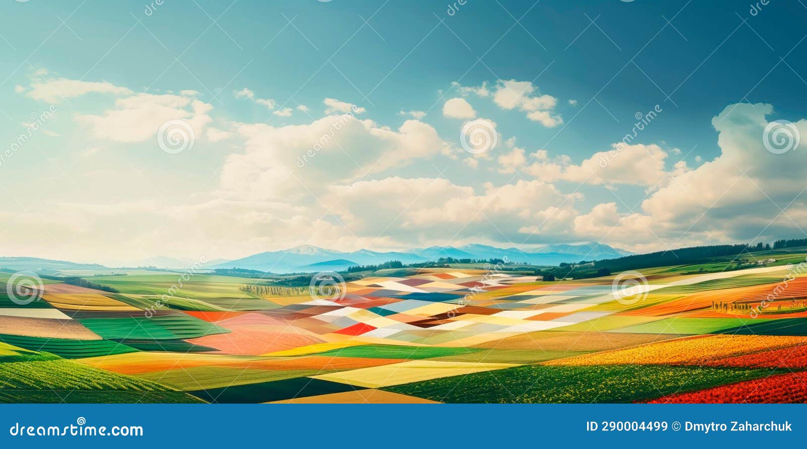 Patchwork Fields in a Rural Landscape with Different Crops and Colors ...