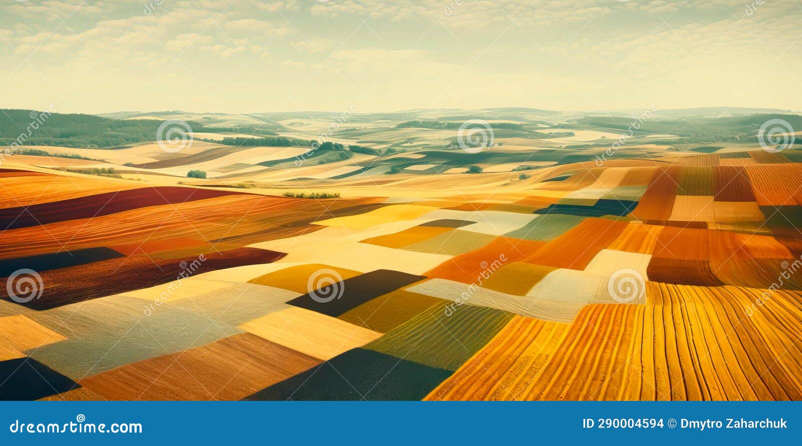 Patchwork Fields in a Rural Landscape with Different Crops and Colors ...