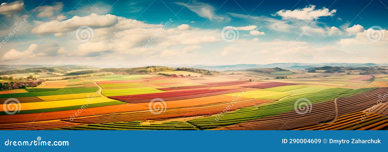 Patchwork Fields in a Rural Landscape with Different Crops and Colors ...