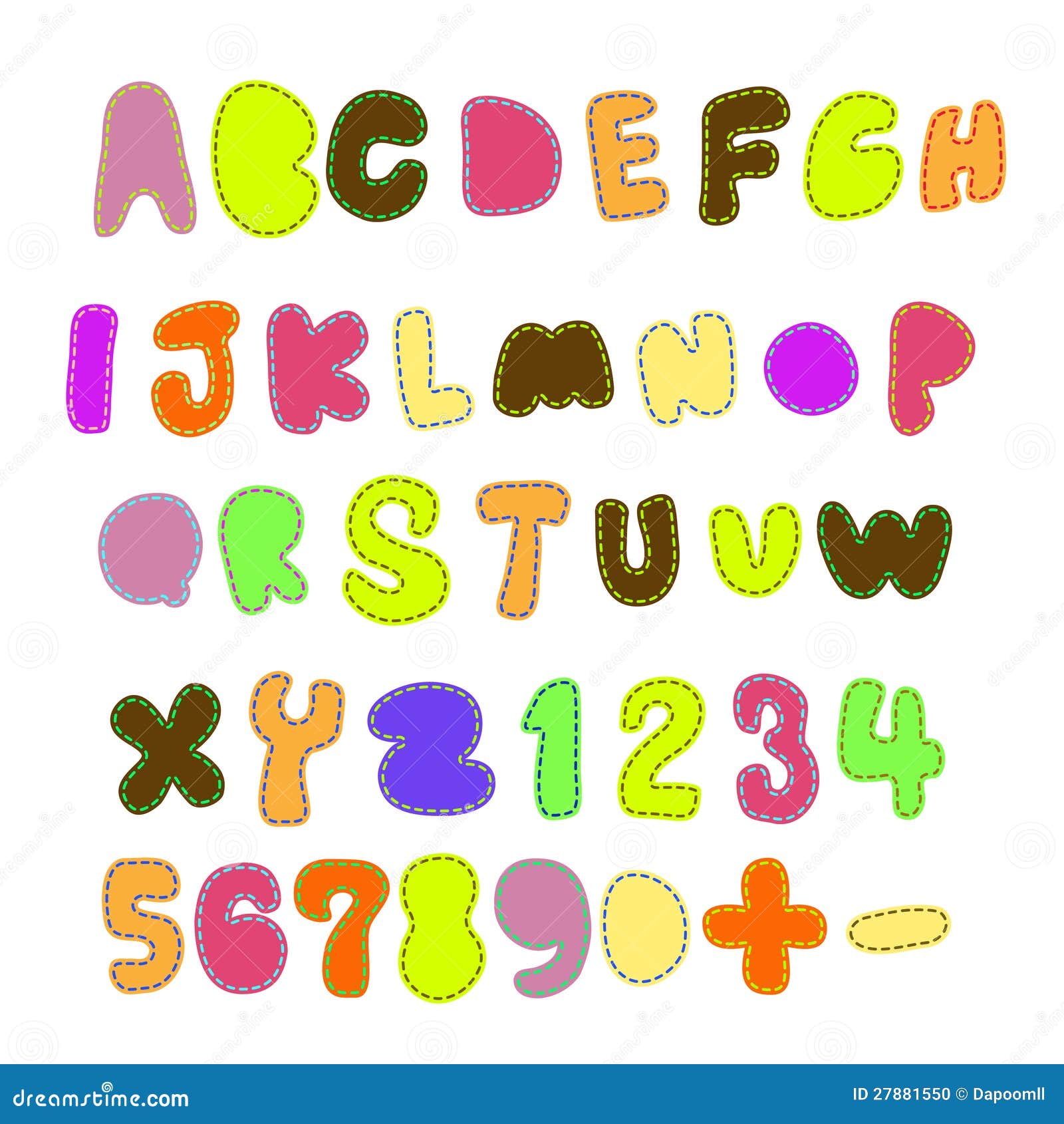 Patchwork font stock vector. Illustration of font, collection - 27881550