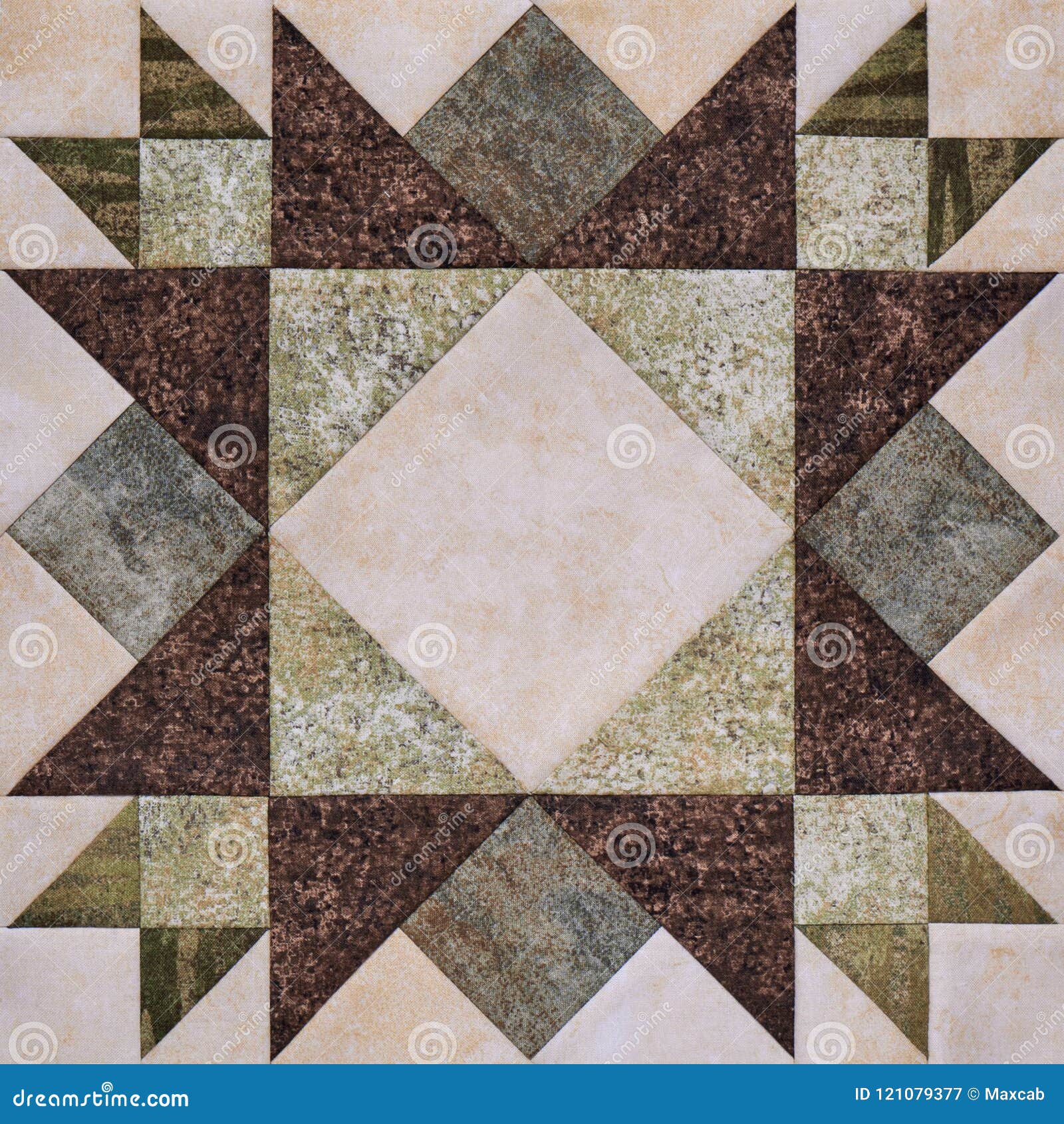 Patchwork Geometric Block from Pieces of Fabrics, Detail of Quilt Stock ...