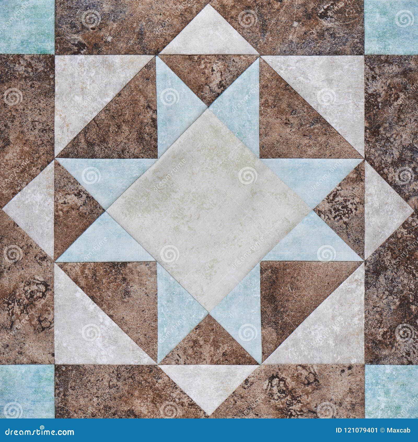 Patchwork Geometric Block from Pieces of Fabrics, Detail of Quilt Stock ...