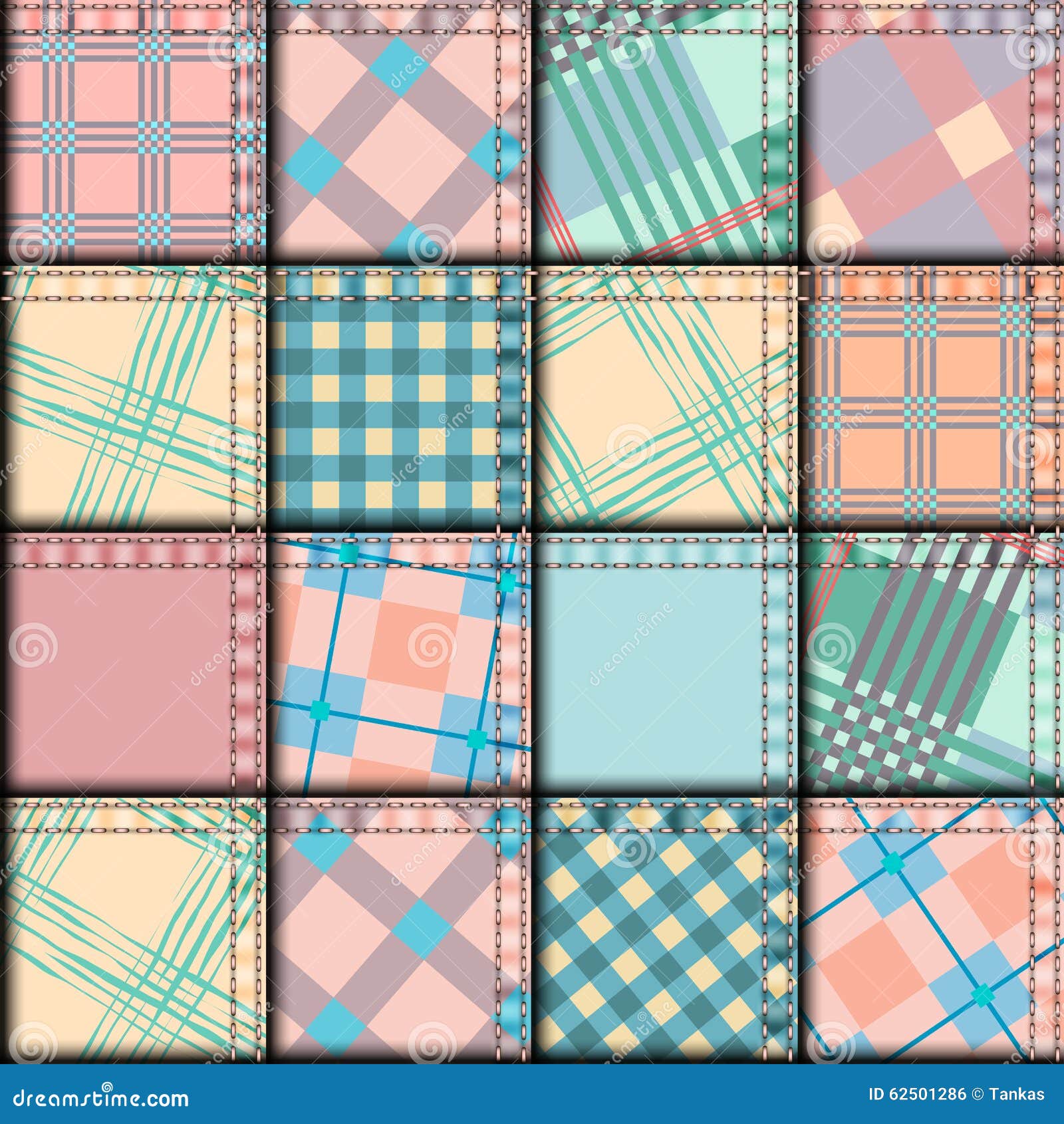 Patchwork in Geometric Style Stock Vector - Illustration of fabric ...