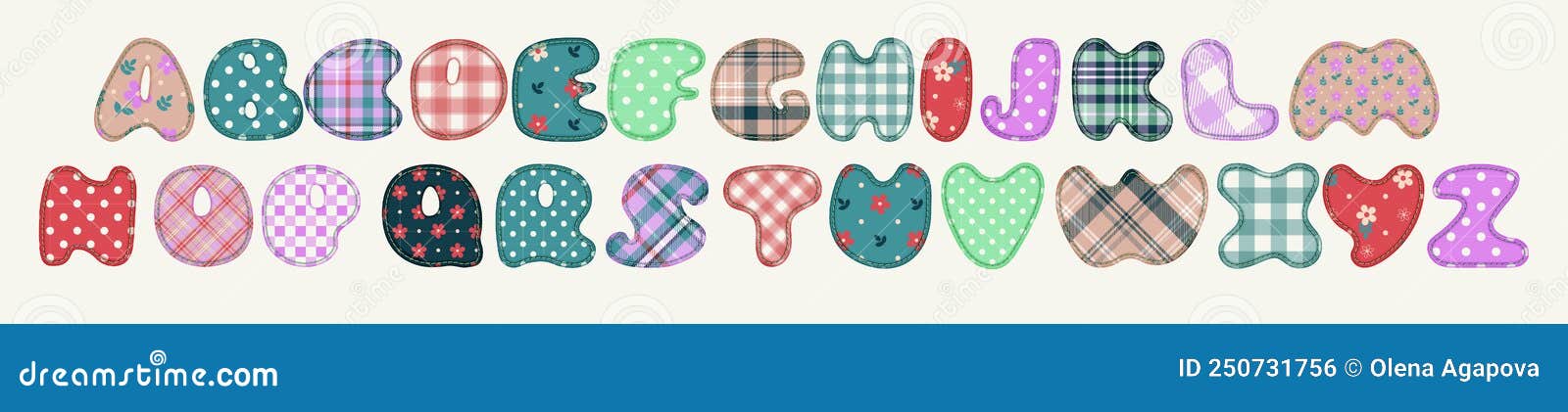 Patchwork Hand Drawn Textile Font. Cute Textile Font for Scrapbook or ...