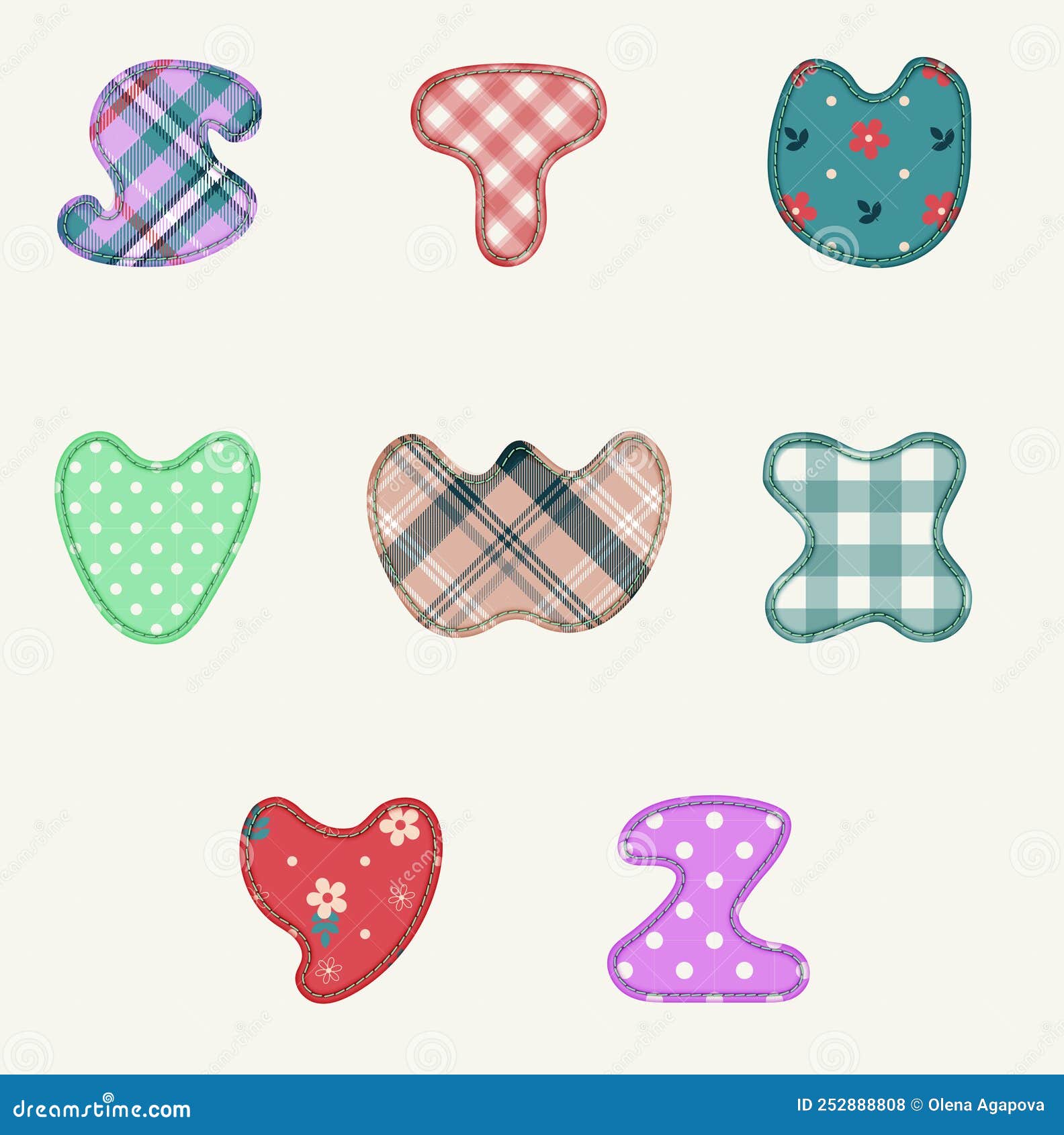 Patchwork Hand Drawn Textile Font. Cute Textile Font For Scrapbook Or ...