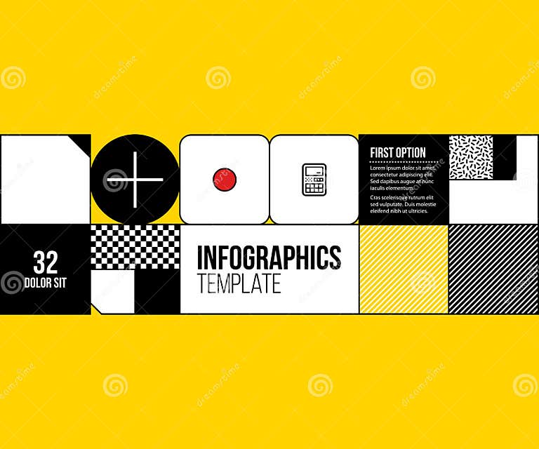 Patchwork Horizontal Rectangle Template in Fancy Geometric Style Stock ...