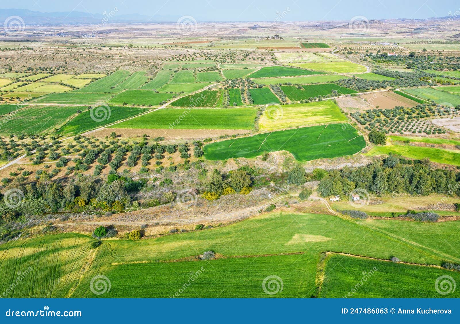 Patchwork Landscape, Agricultural Fields in Nicosia District, Cyprus ...