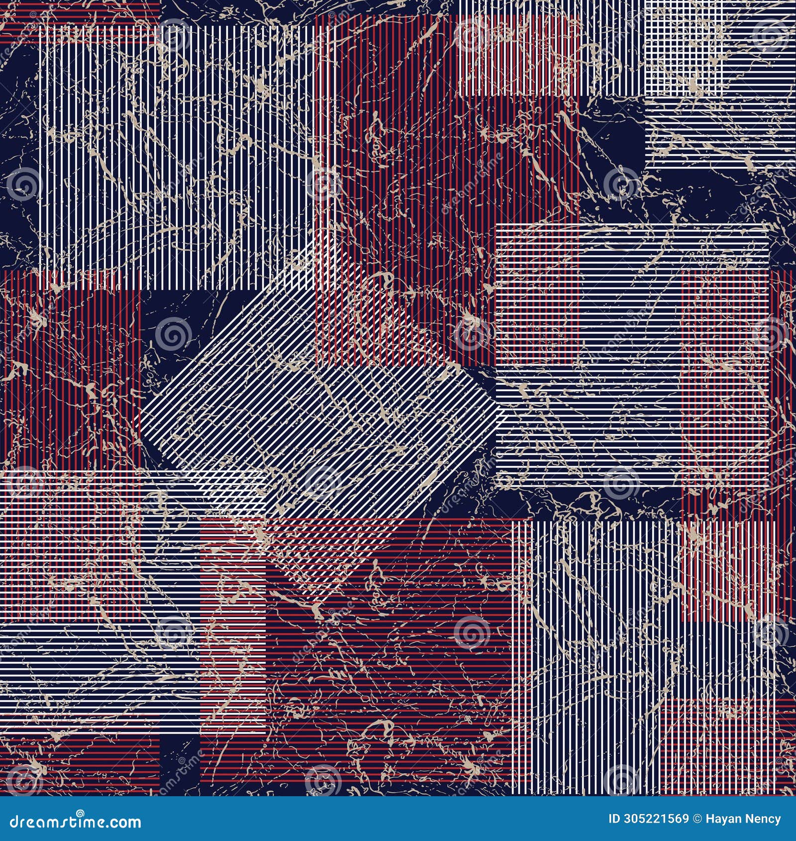 Patchwork Line Seamless Pattern on Textures Background Stock ...