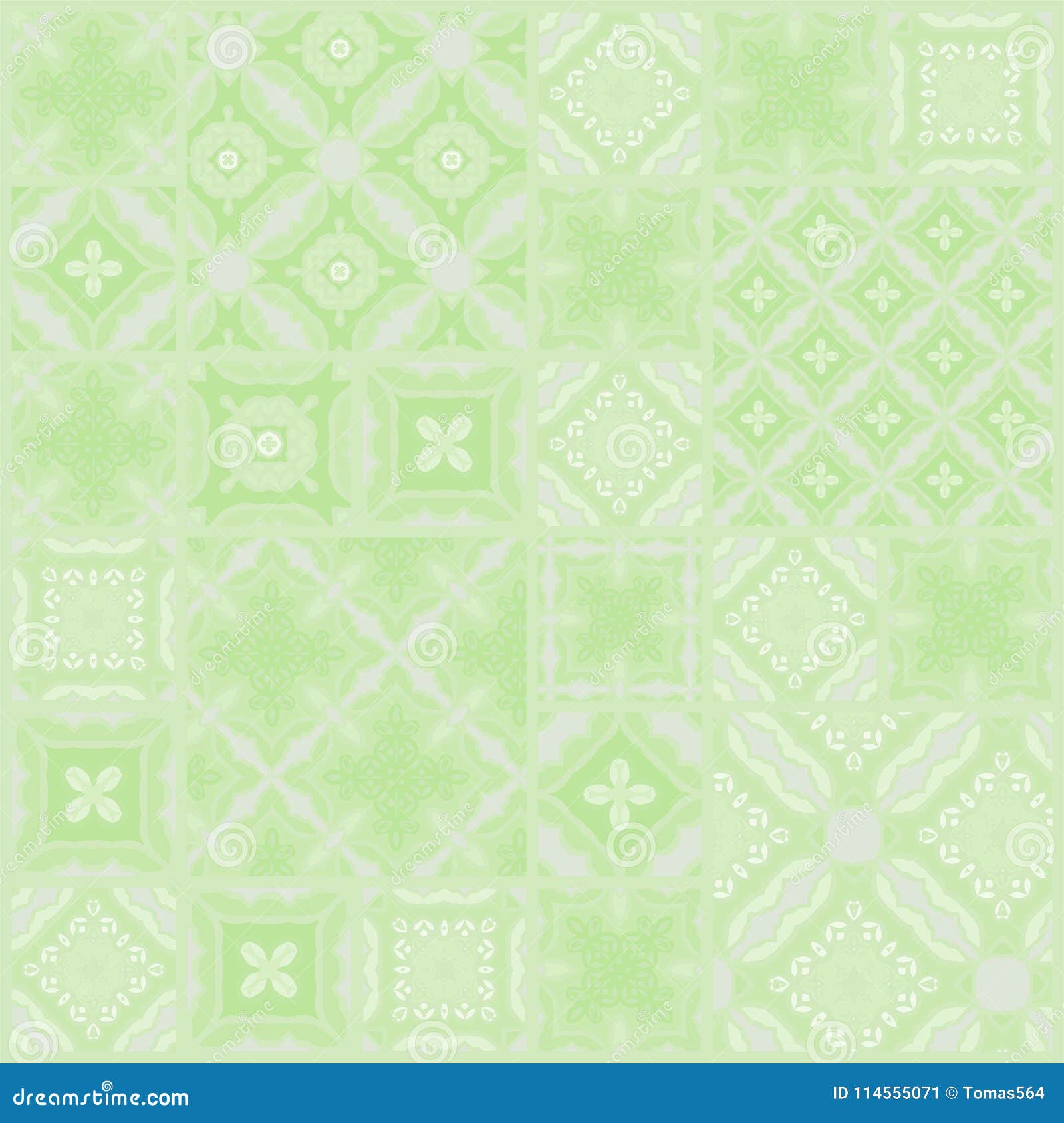 Patchwork in Green, Abstract Floral Geometric Pattern, Background ...