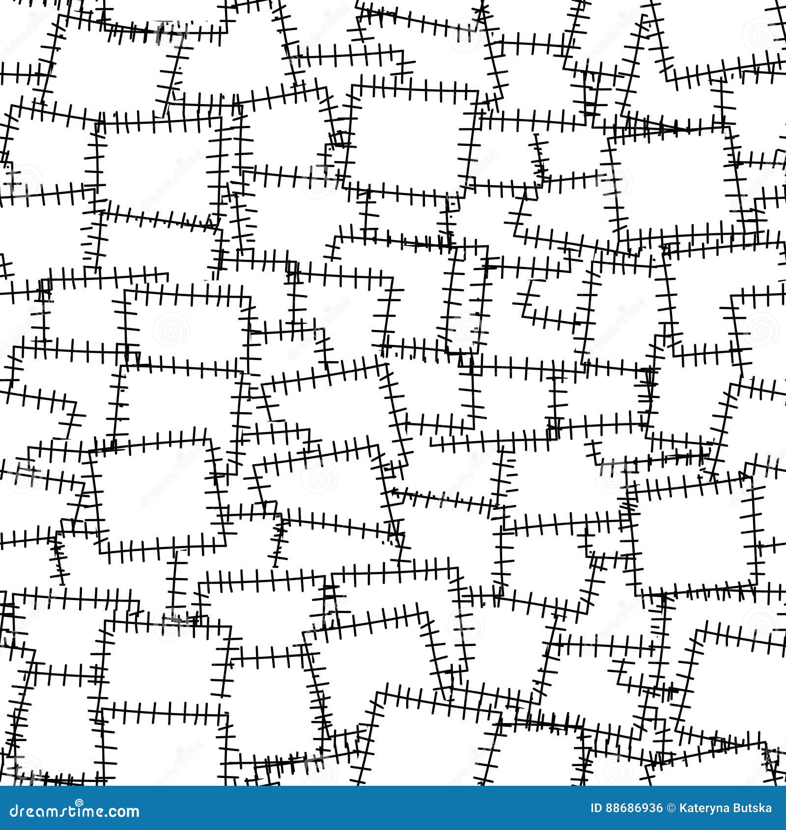 Patchwork Ornament. Sewing Cloth Patches Seamless Pattern. Vector ...