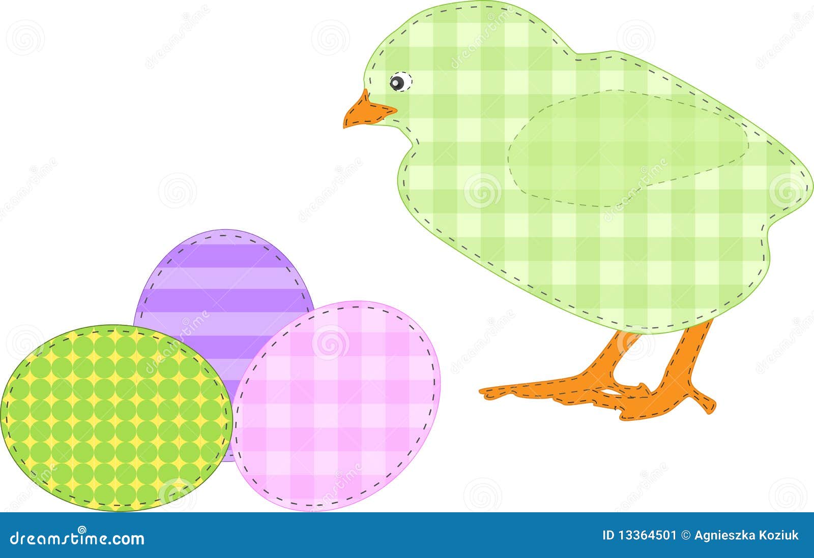 Patchwork-Ostern-Huhn vektor abbildung. Illustration von purpurrot ...