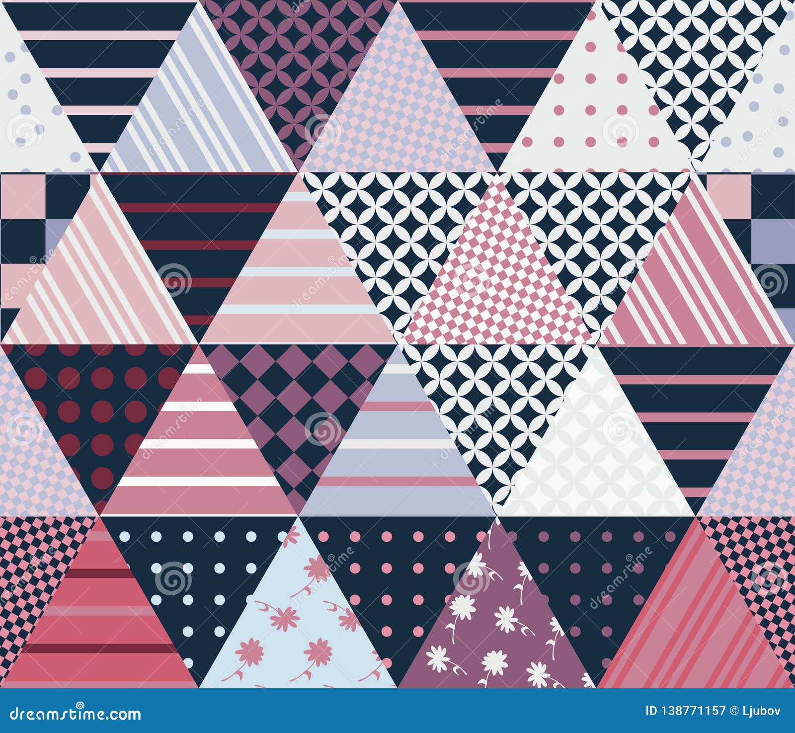 Patchwork Pattern from Patches in Shape of Triangles with Abstract ...