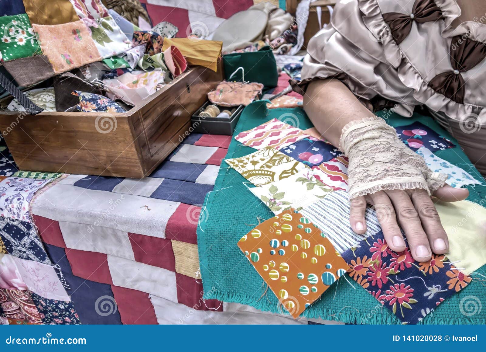 Patchwork Process. Craftsmanship and Artisans Stock Photo - Image of ...
