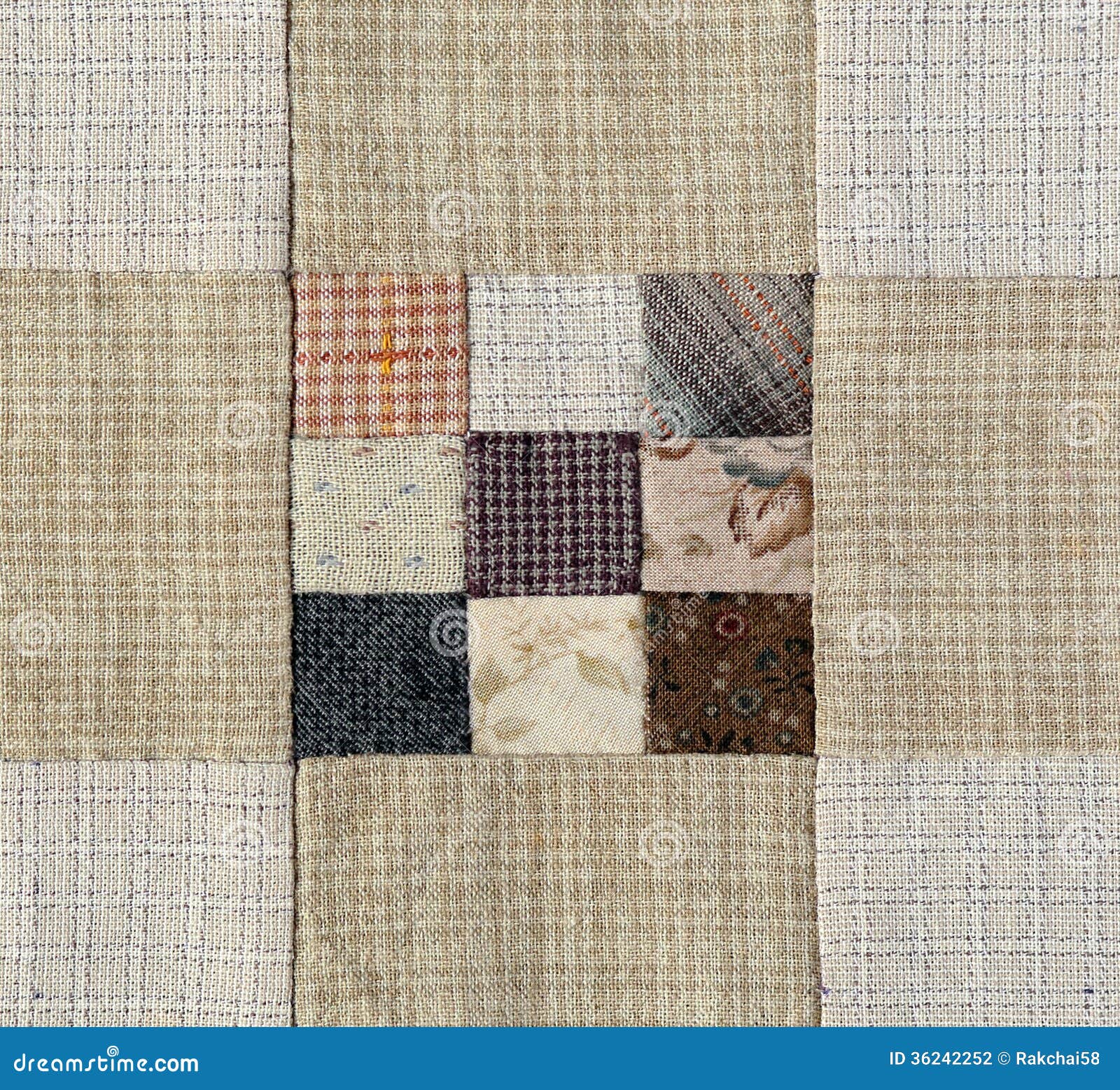 Patchwork Quilt , Basic Pattern Square Stock Photo - Image of handmade ...