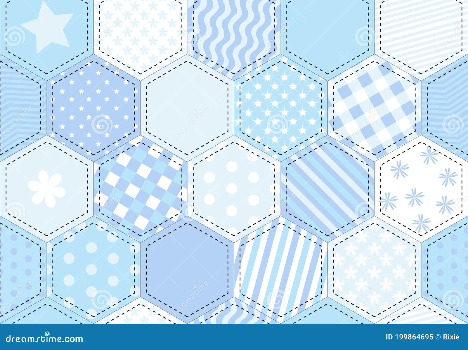Patchwork quilt blue stock illustration. Illustration of quilting ...