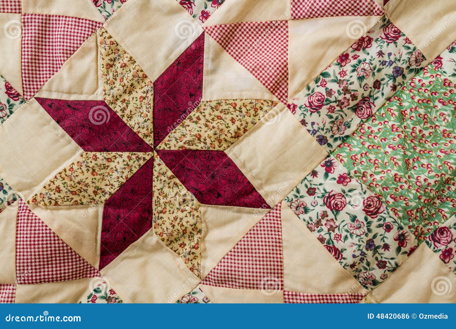 Patchwork Quilt stock photo. Image of cloth, color, background - 48420686