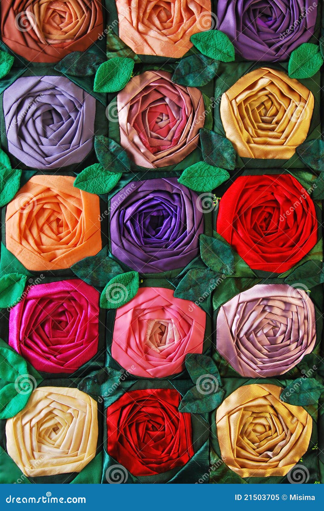 Patchwork Quilt with Flowers Stock Image - Image of blanket, history ...