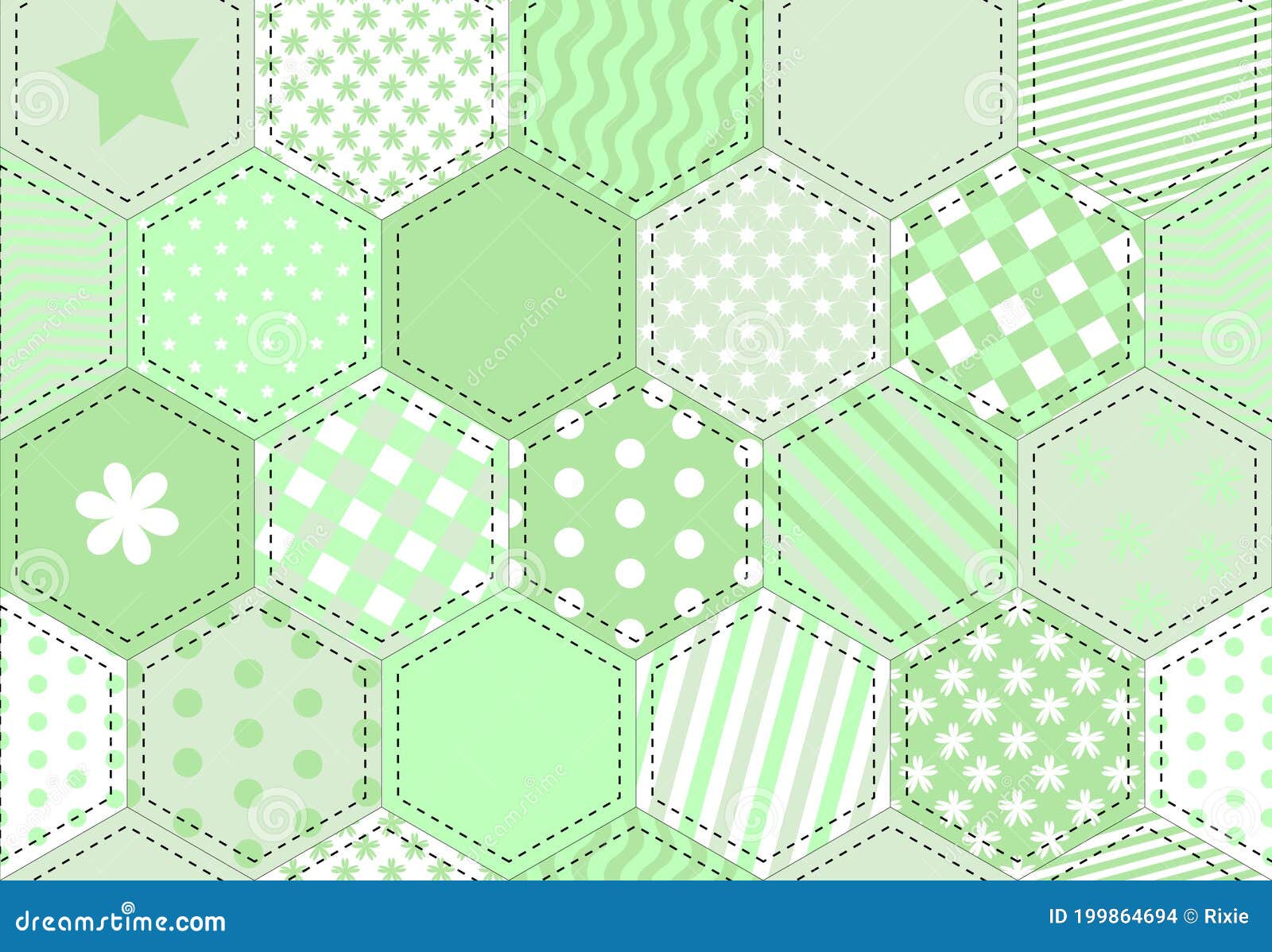 Patchwork quilt green stock illustration. Illustration of patchwork ...