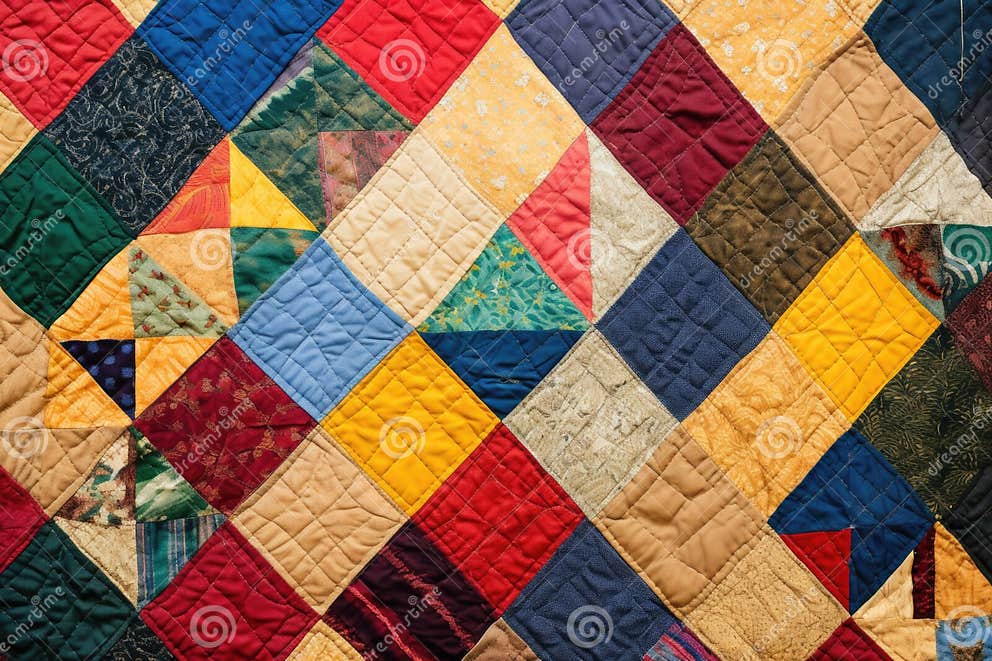Patchwork Quilt Made of Diverse Patterns and Colors Stock Photo - Image ...