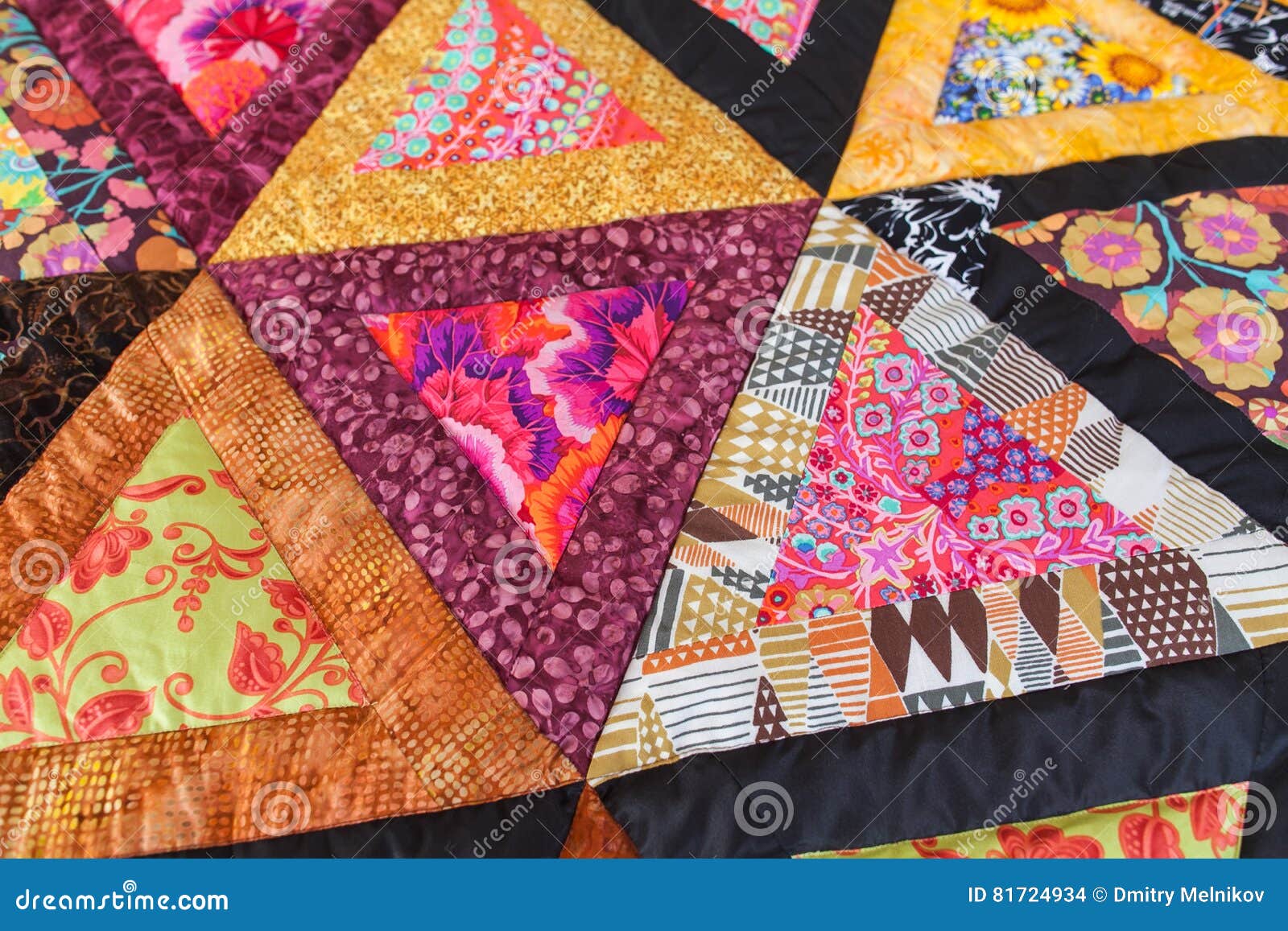 Patchwork Quilt. Part of Patchwork Quilt As Background. Handmade ...
