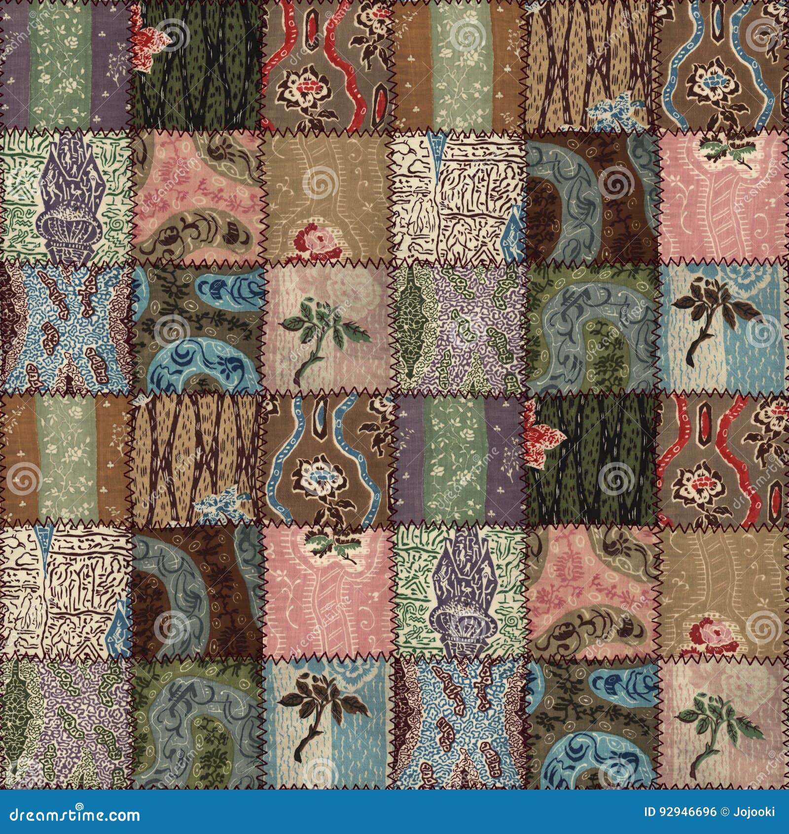 Patchwork Quilt Seamless Texture Stock Illustration - Illustration of ...