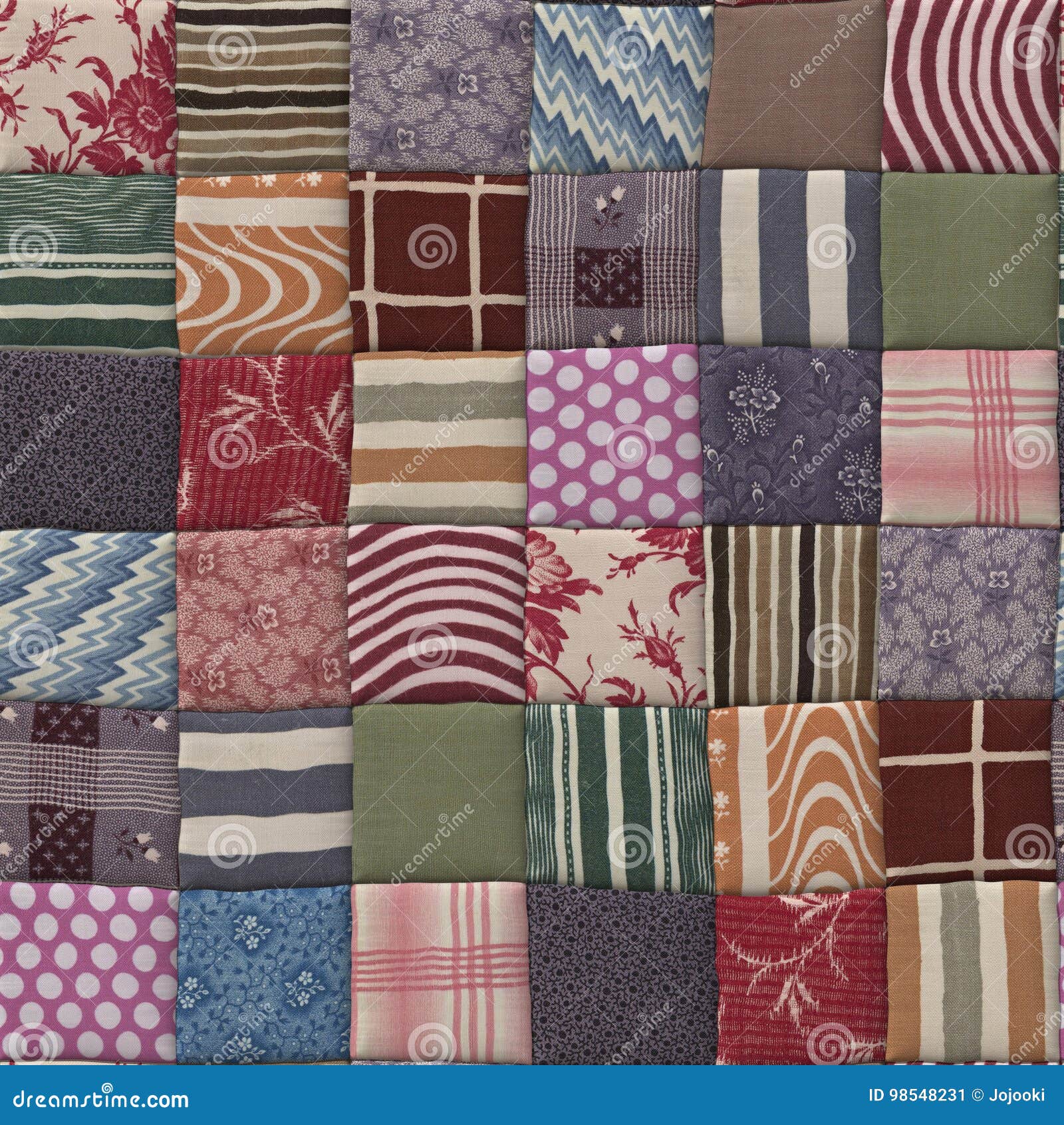 Patchwork Quilt Seamless Texture Stock Illustration - Illustration of ...