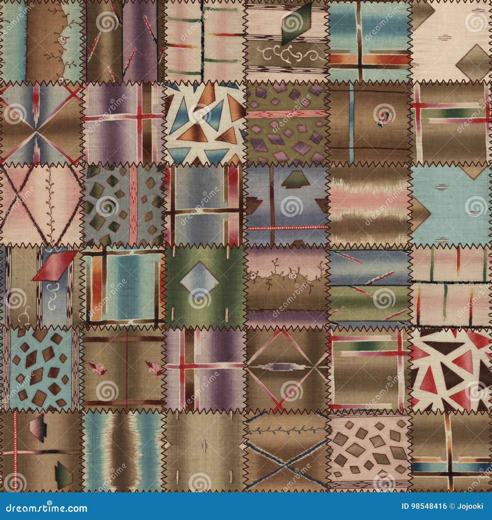 Patchwork Quilt Seamless Texture Stock Illustration - Illustration of ...