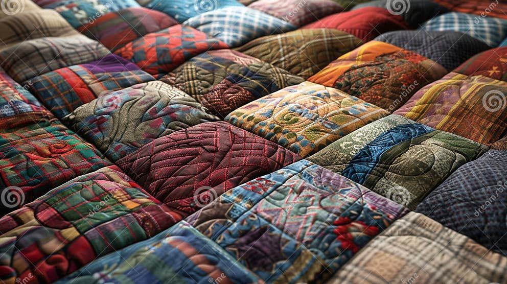 Patchwork Quilt Texture Abstract Background Stock Photo - Image of ...