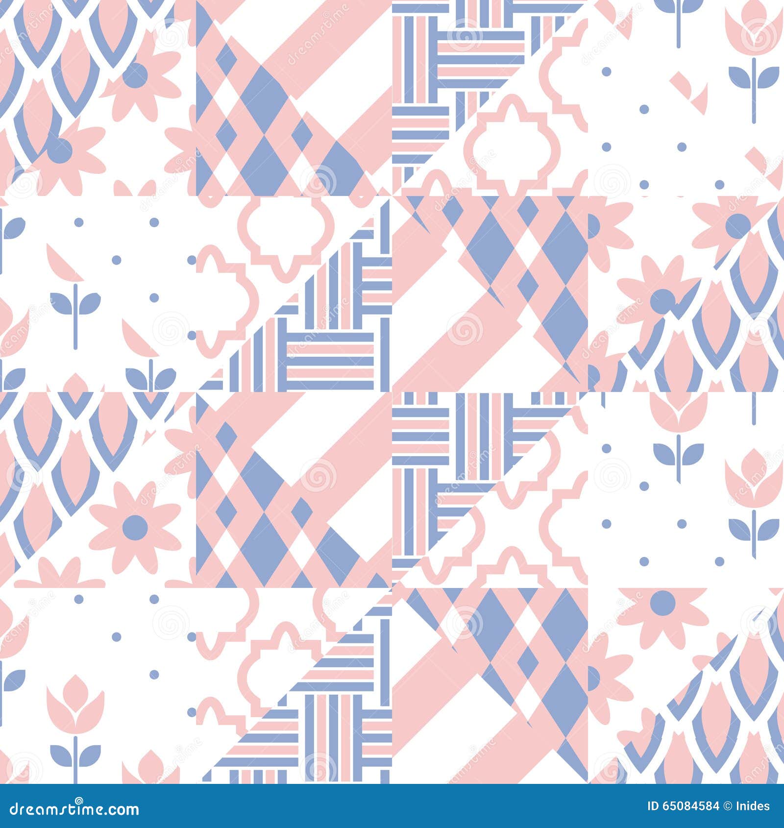 Patchwork Quilt Vector Pattern Tiles Stock Vector - Illustration of ...