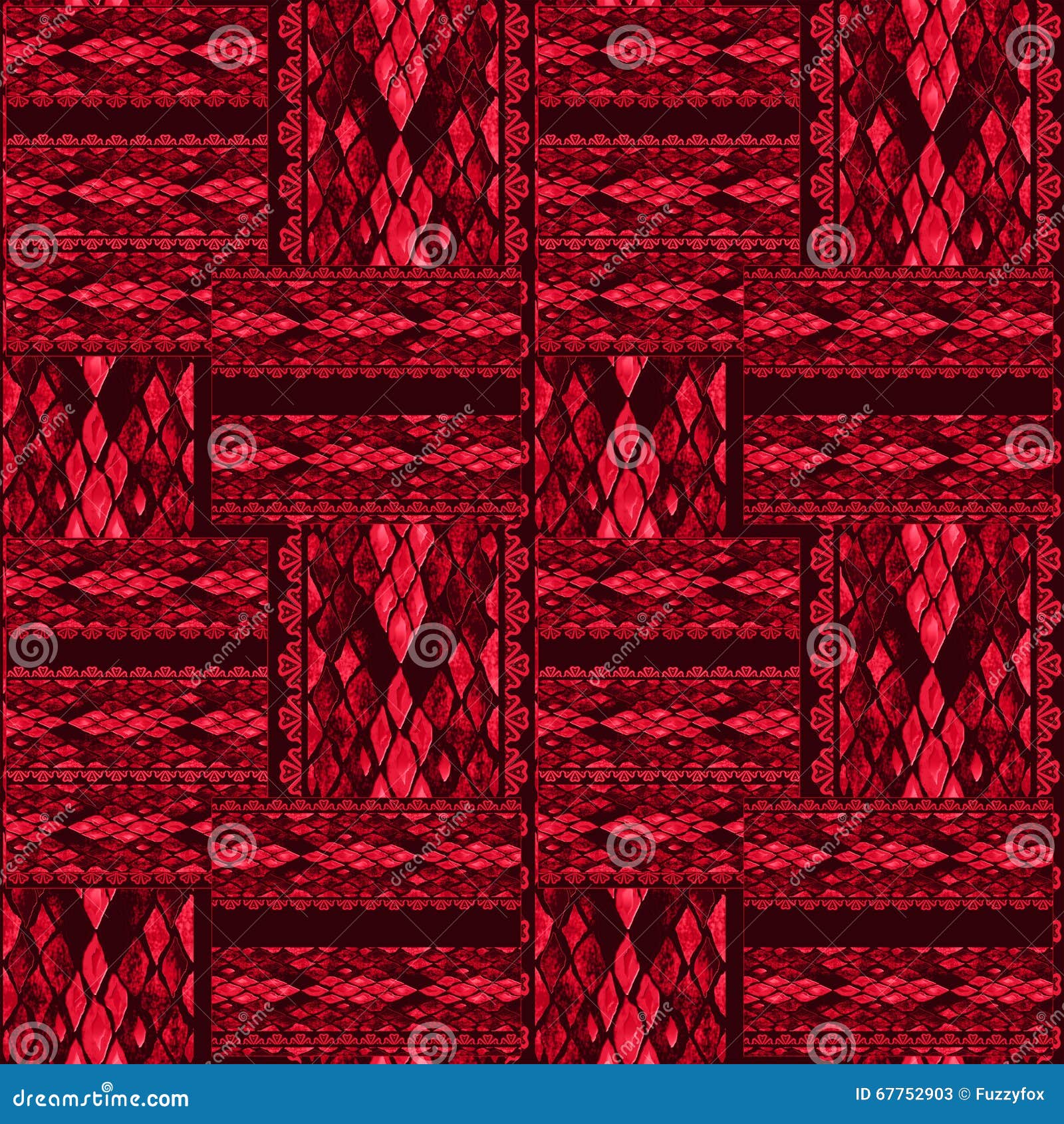 Patchwork Red Seamless Snake Skin Pattern Texture Royalty-Free Stock Photo | CartoonDealer.com ...