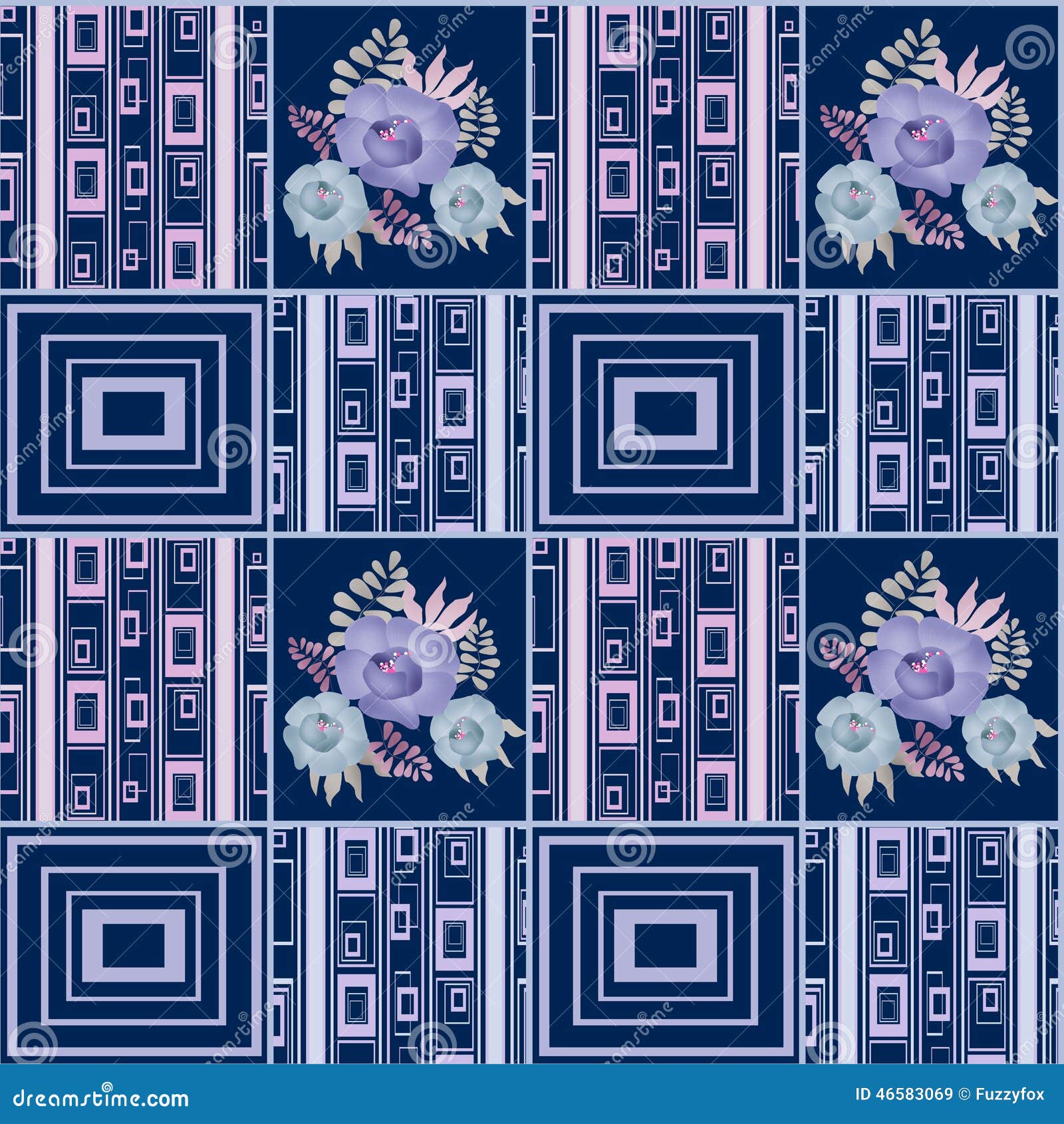 Patchwork Retro Checkered Floral Fabric Texture Pattern Background ...