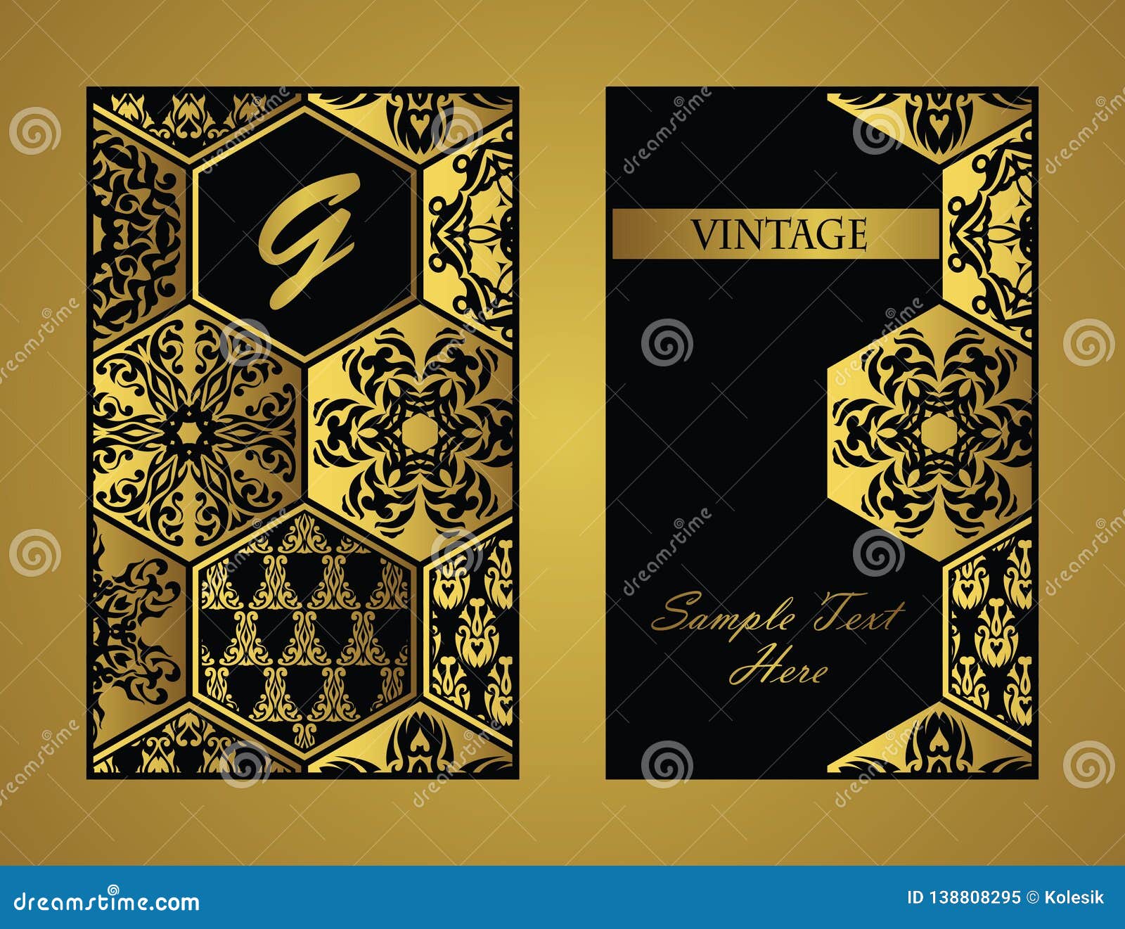 Patchwork Retro Pattern. Set of Vintage Cards Stock Vector ...