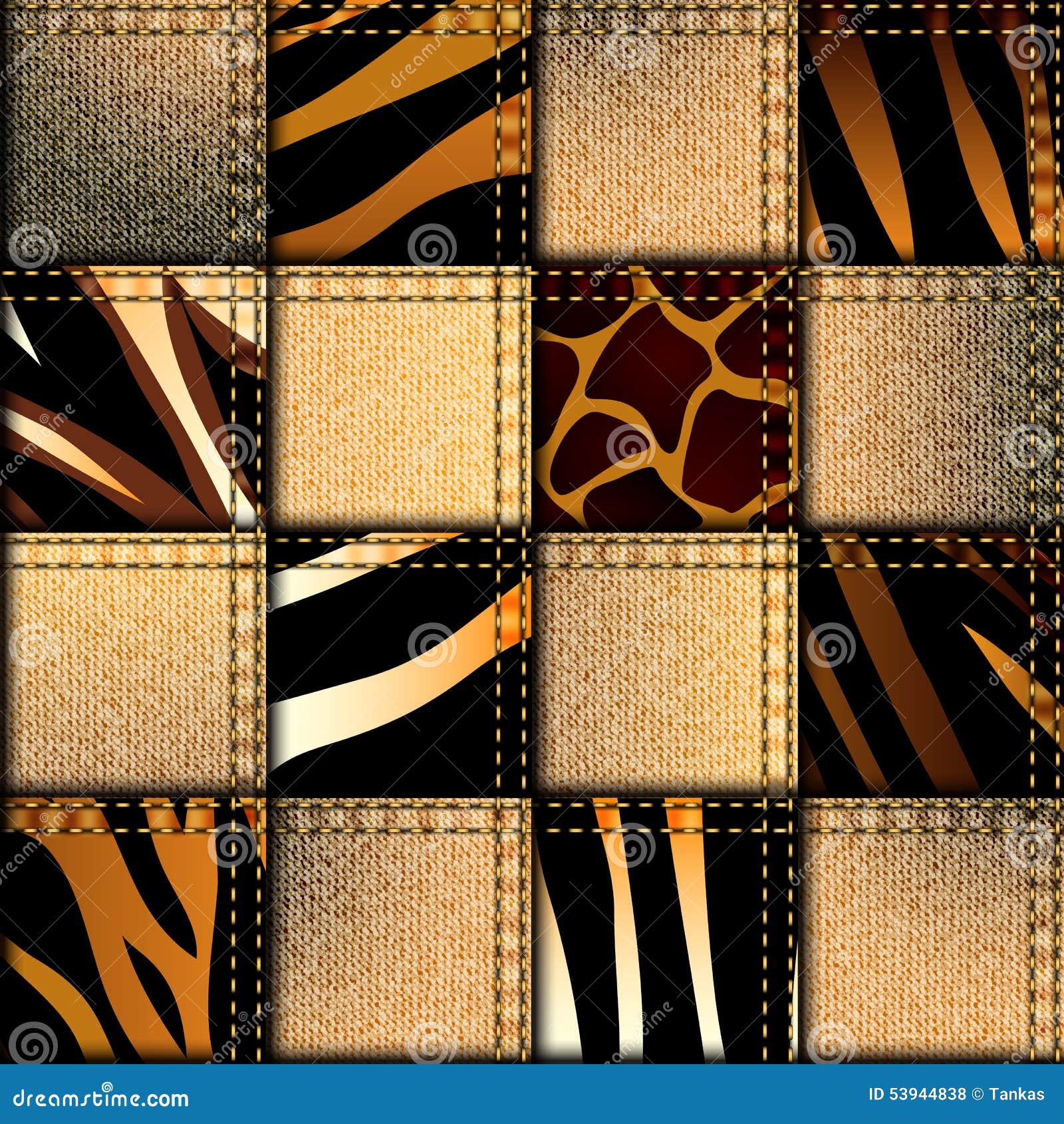 Patchwork in safari style stock vector. Illustration of vector - 53944838