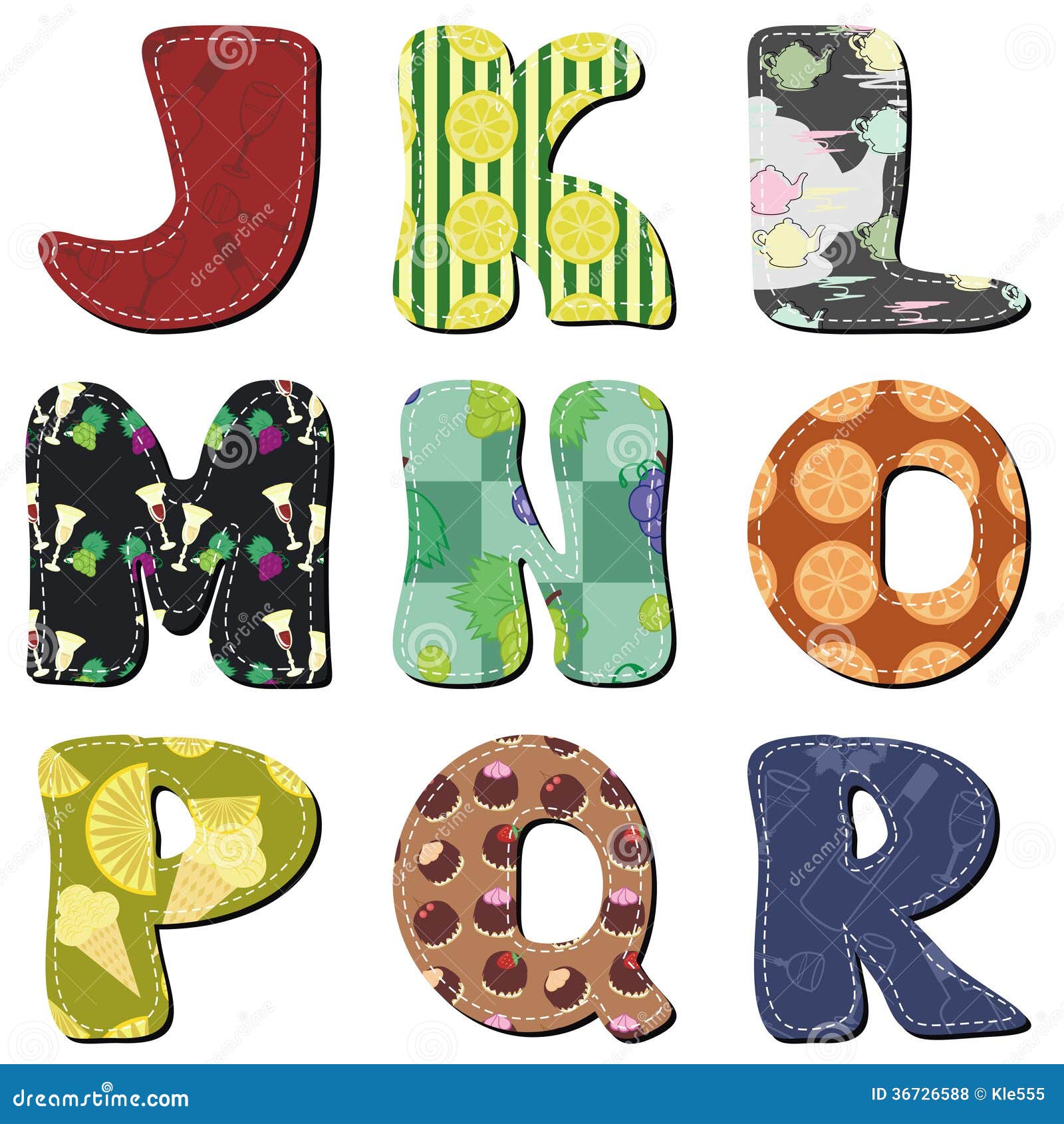 Patchwork Scrapbook Alphabet Royalty-Free Illustration | CartoonDealer ...