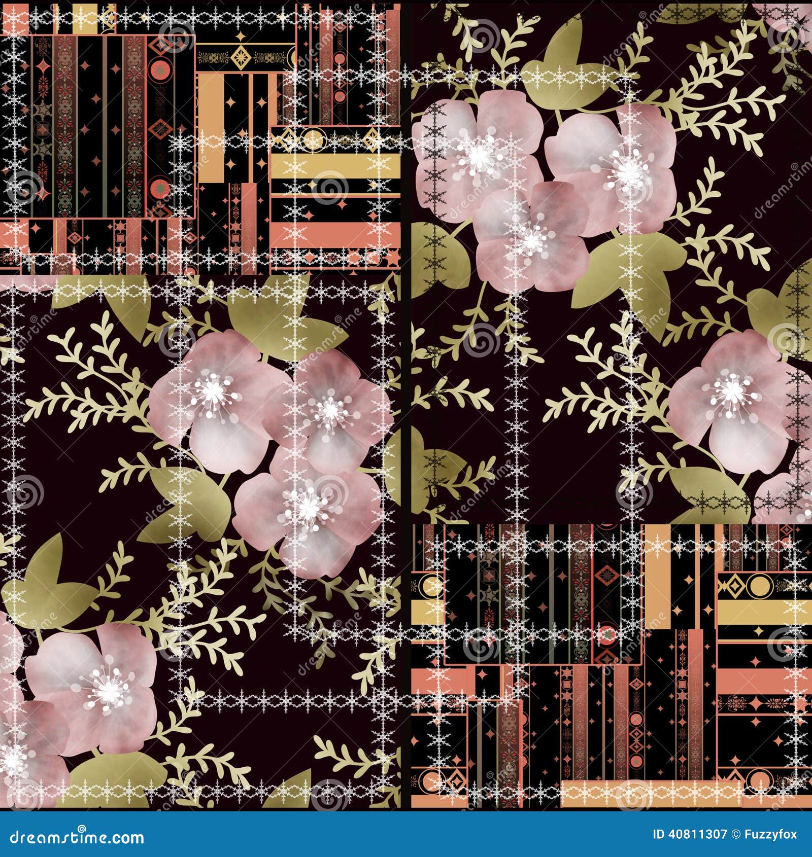 Patchwork Seamless Abstract Pattern Background Stock Illustration ...