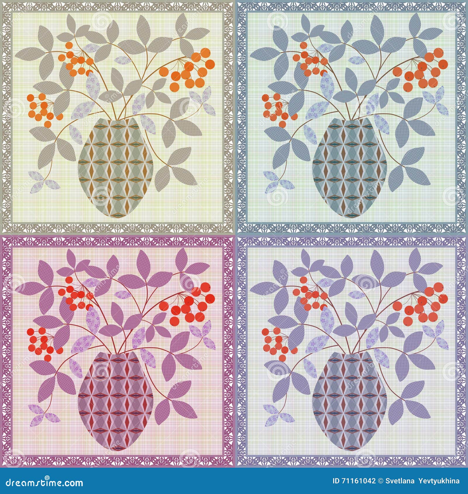 Patchwork Seamless Floral Pattern Light Background Stock Illustration ...