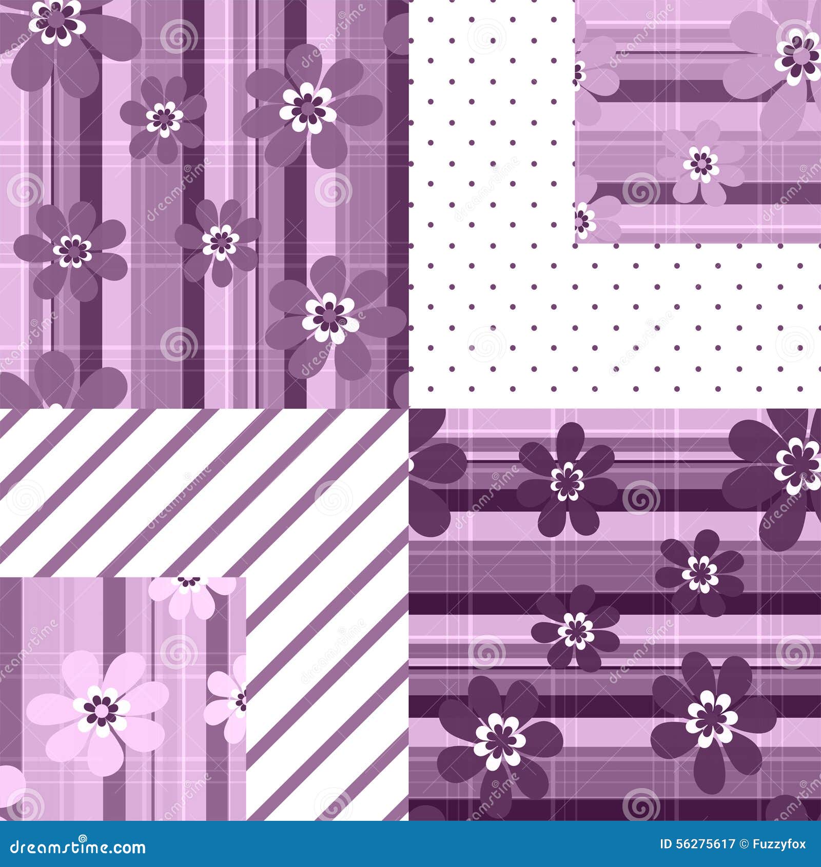 Patchwork Seamless Floral Pattern Ornament Background Stock ...