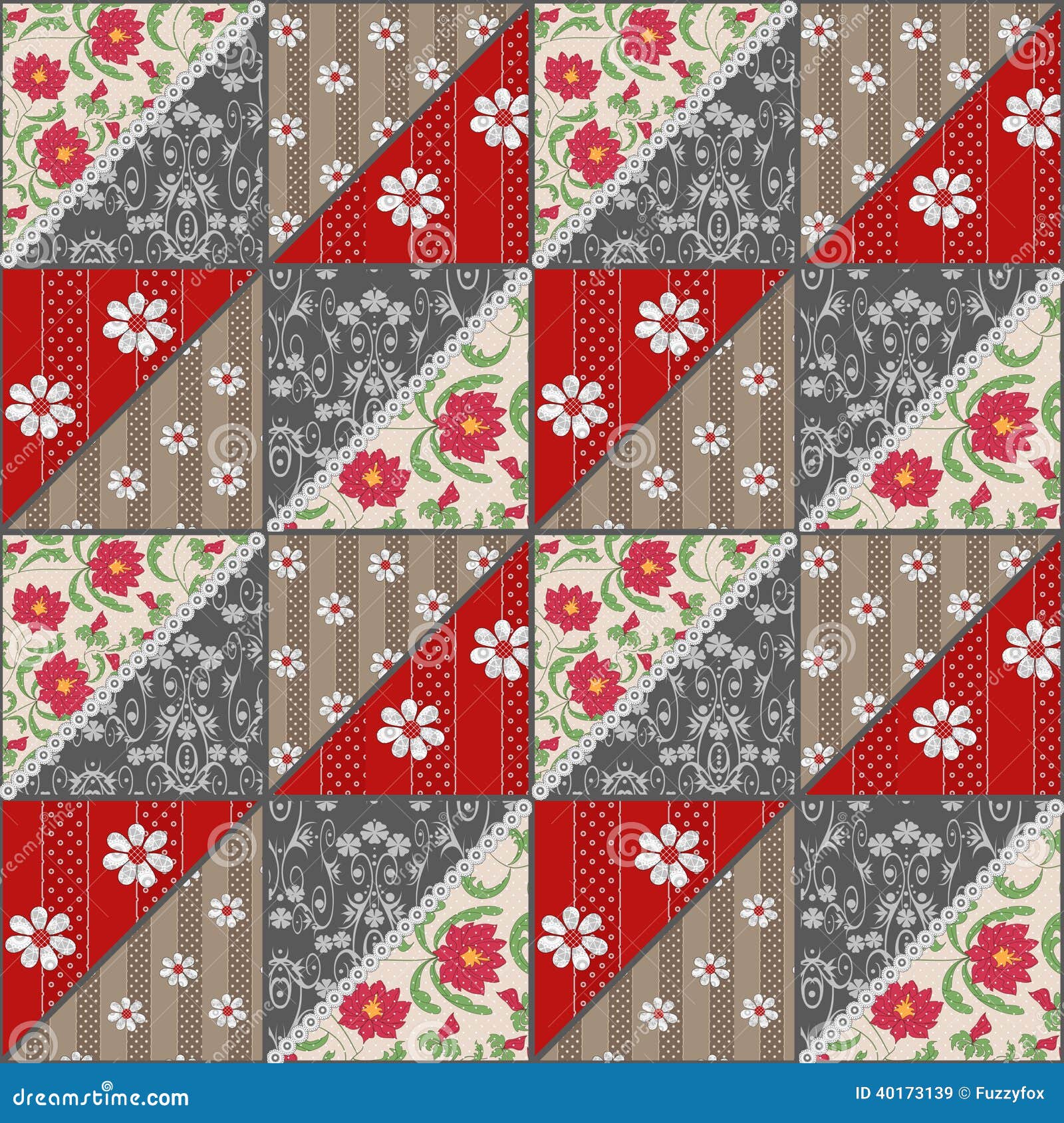 Seamless Patchwork Pattern Flowers Lace Stock Illustrations – 573 ...