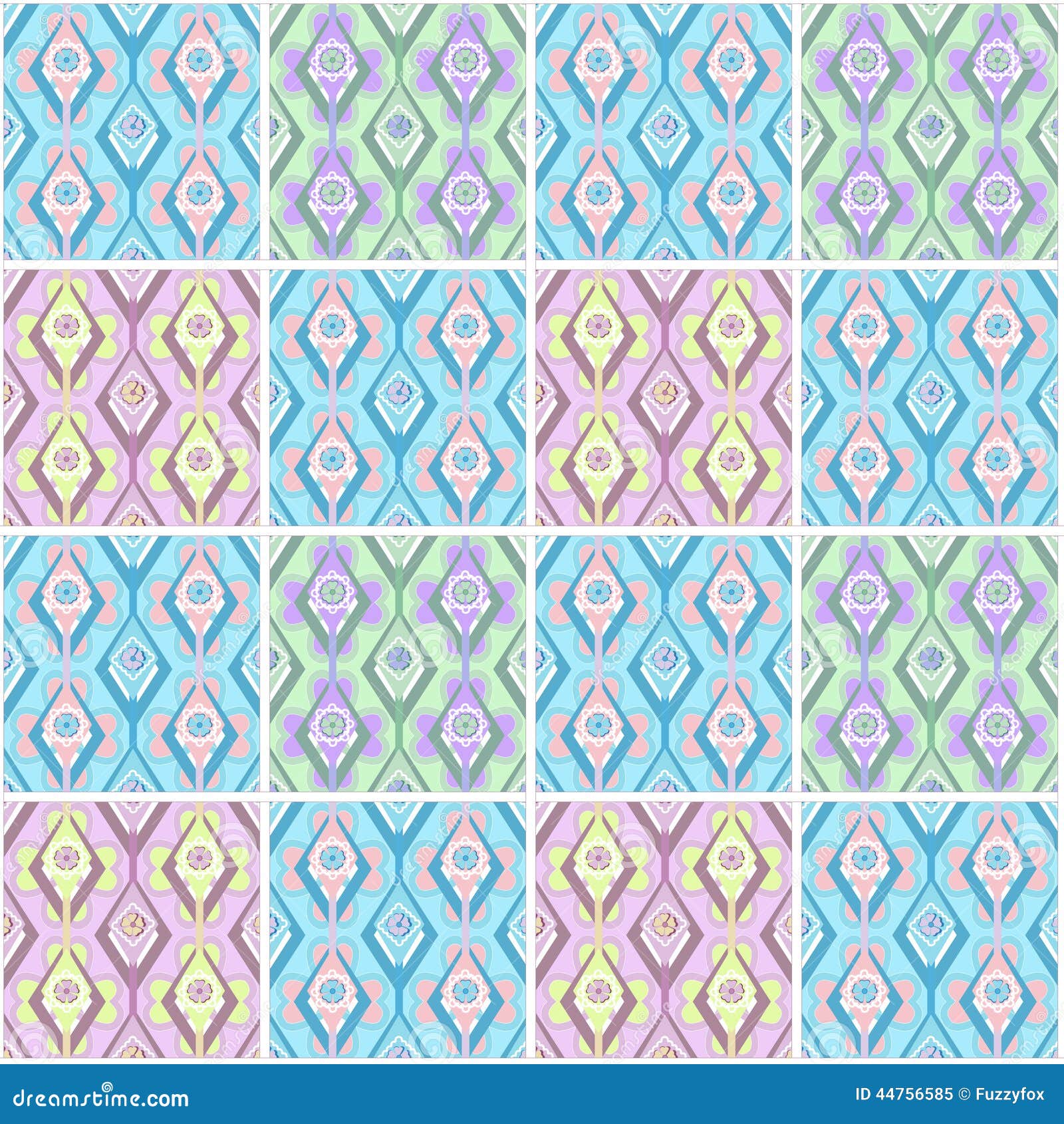 Patchwork Seamless Ornate Pattern Background Stock Illustration ...