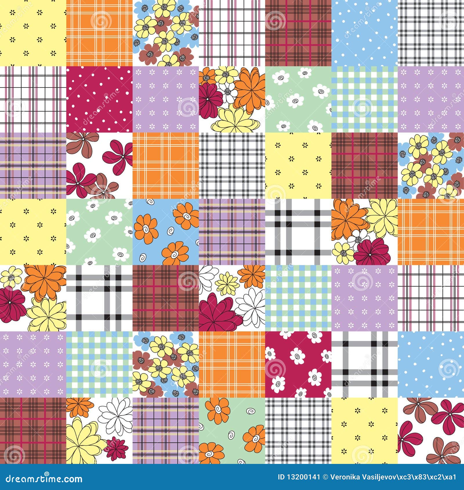 Patchwork seamless pattern stock vector. Illustration of layout - 13200141