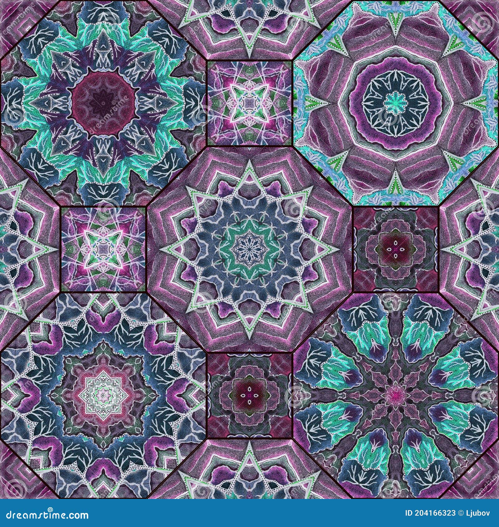 Patchwork Seamless Pattern in Ethnic Style. Beautiful Square and ...