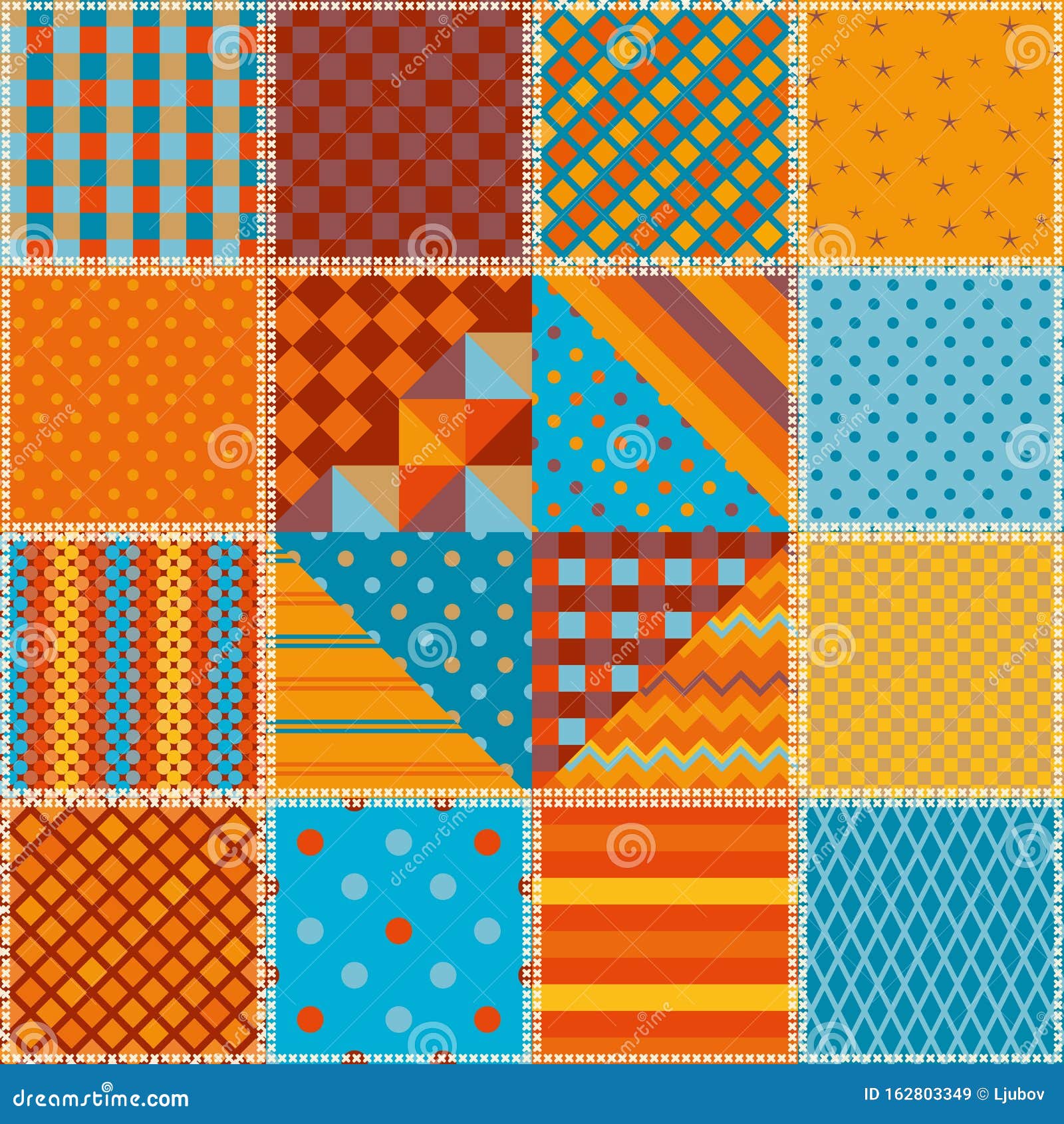 Patchwork Seamless Pattern in Ethnic Style. Colorful Print for Fabric ...